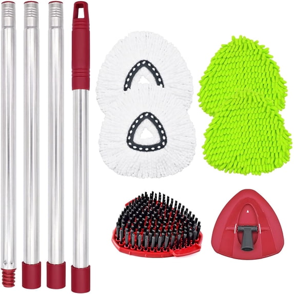 Spin Mop Replacement Head Base Scrub Brush Handle, 4-Section 30-to-58 ...