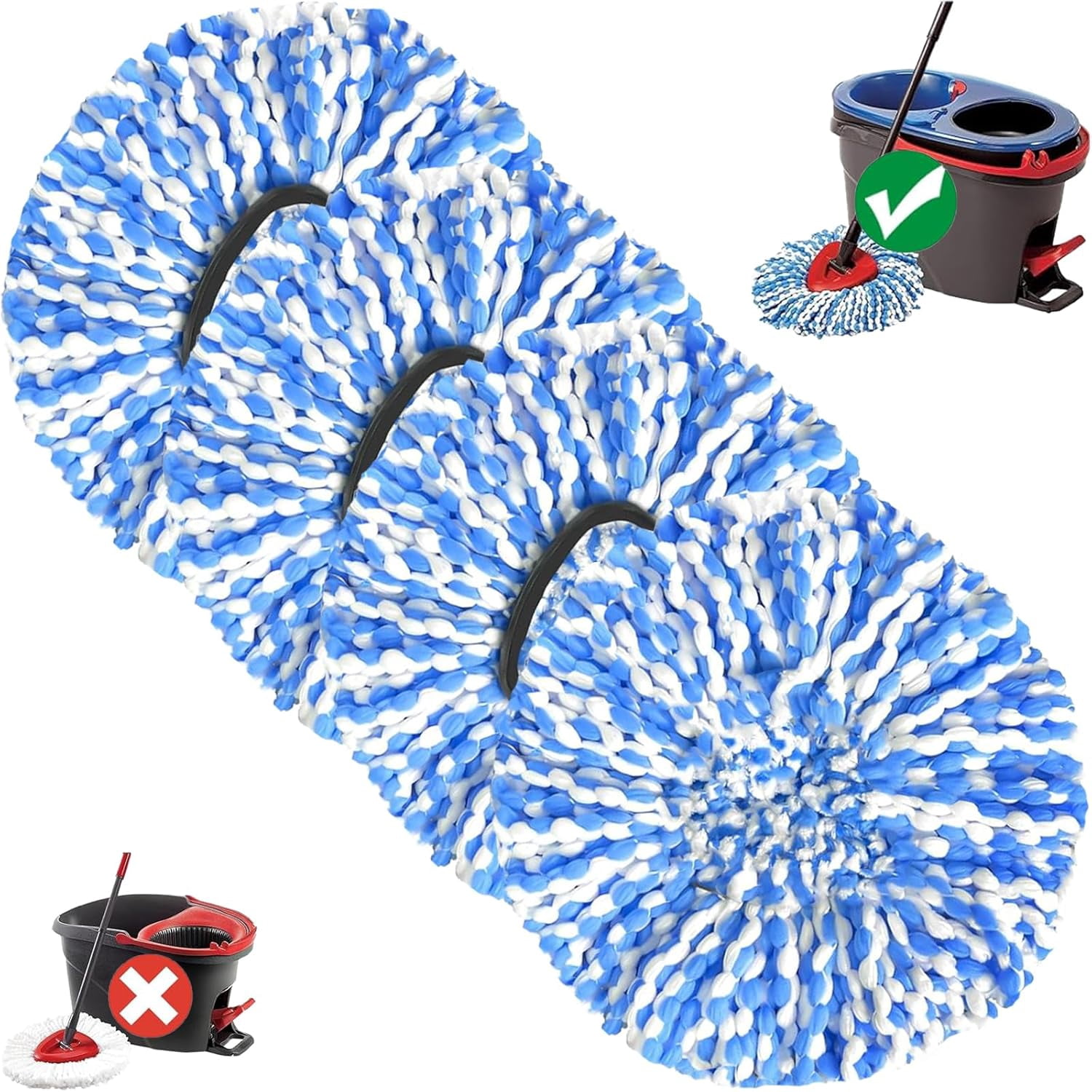 Spin Mop Replacement Head Compatible with O-Ceda 2-Tank Dual System ...