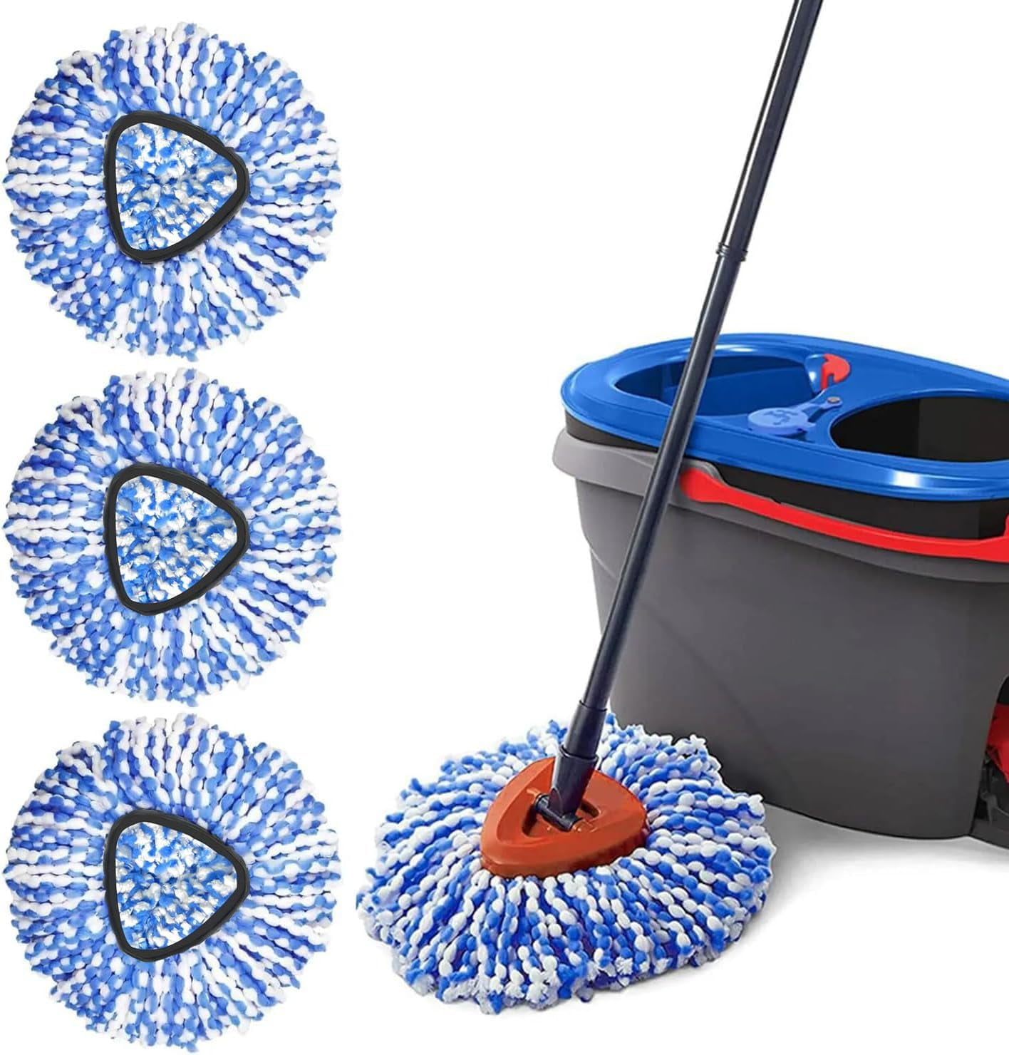 Spin Mop Replacement Heads Compatible with RinseClean 2 Tank Mop System ...