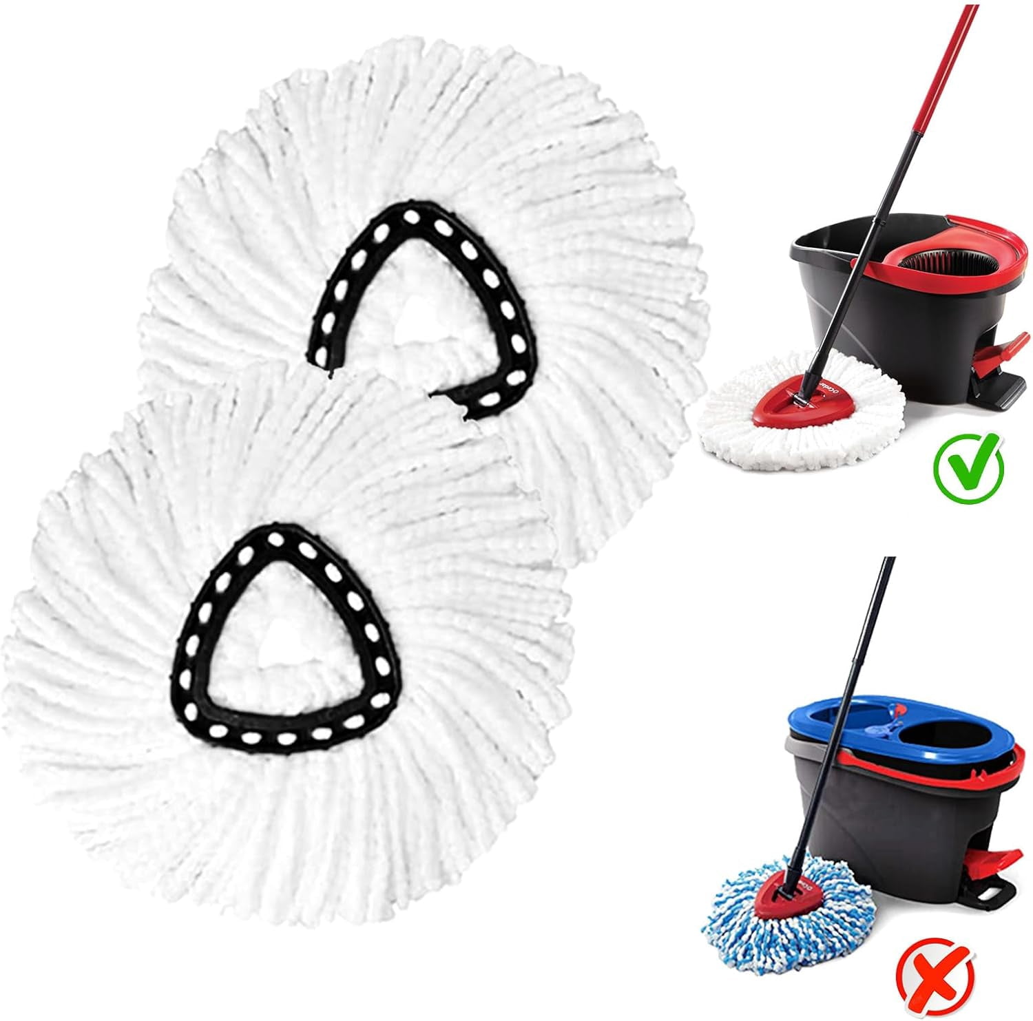 Spin Mop Replacement Heads, Mop Replace Easywring 1-Tank System, Mop ...