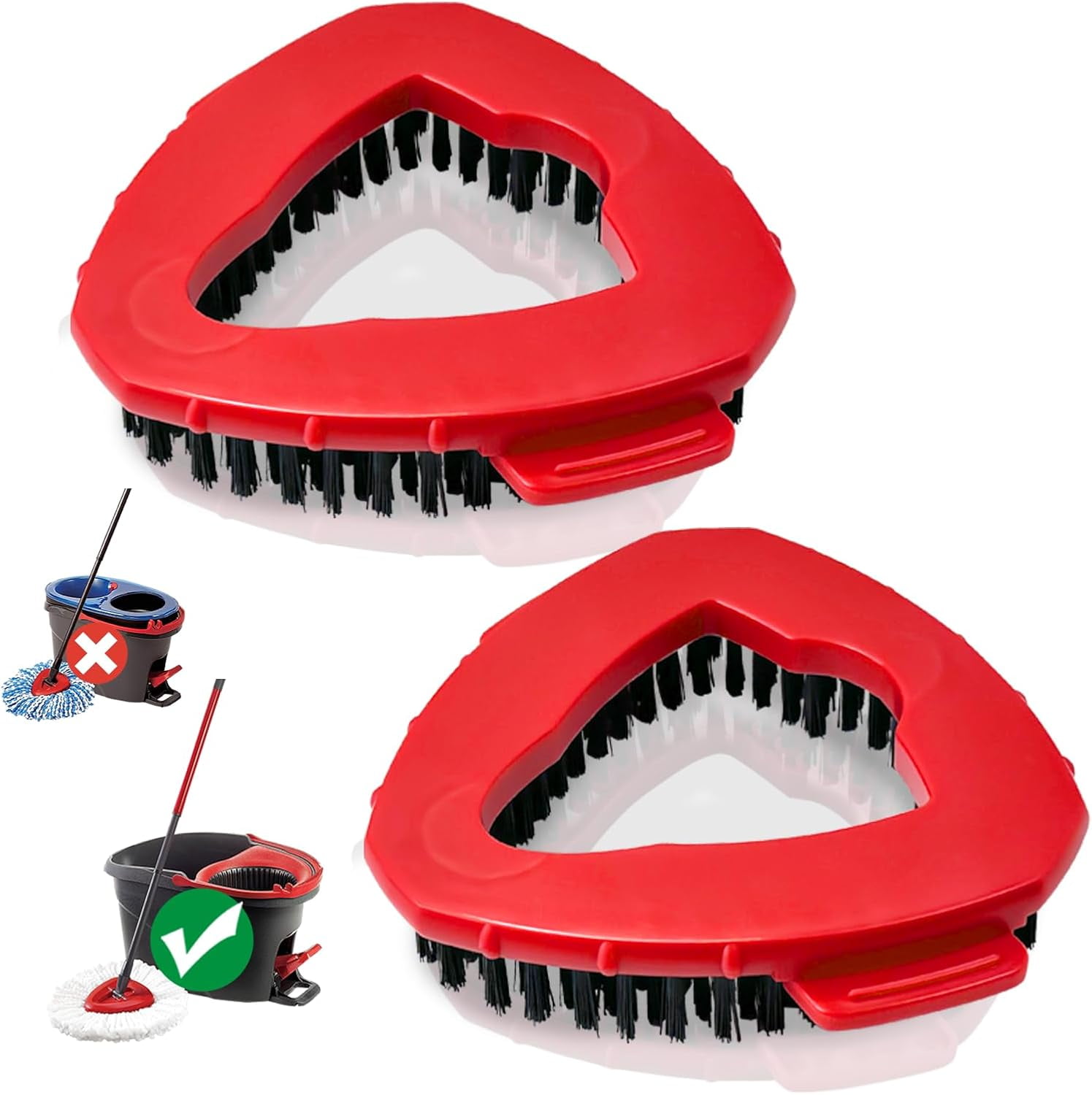 Spin Mop Scrub Brush Head, 2 Pcs Scrub Mop Compatible EasyWring 1-Tank ...