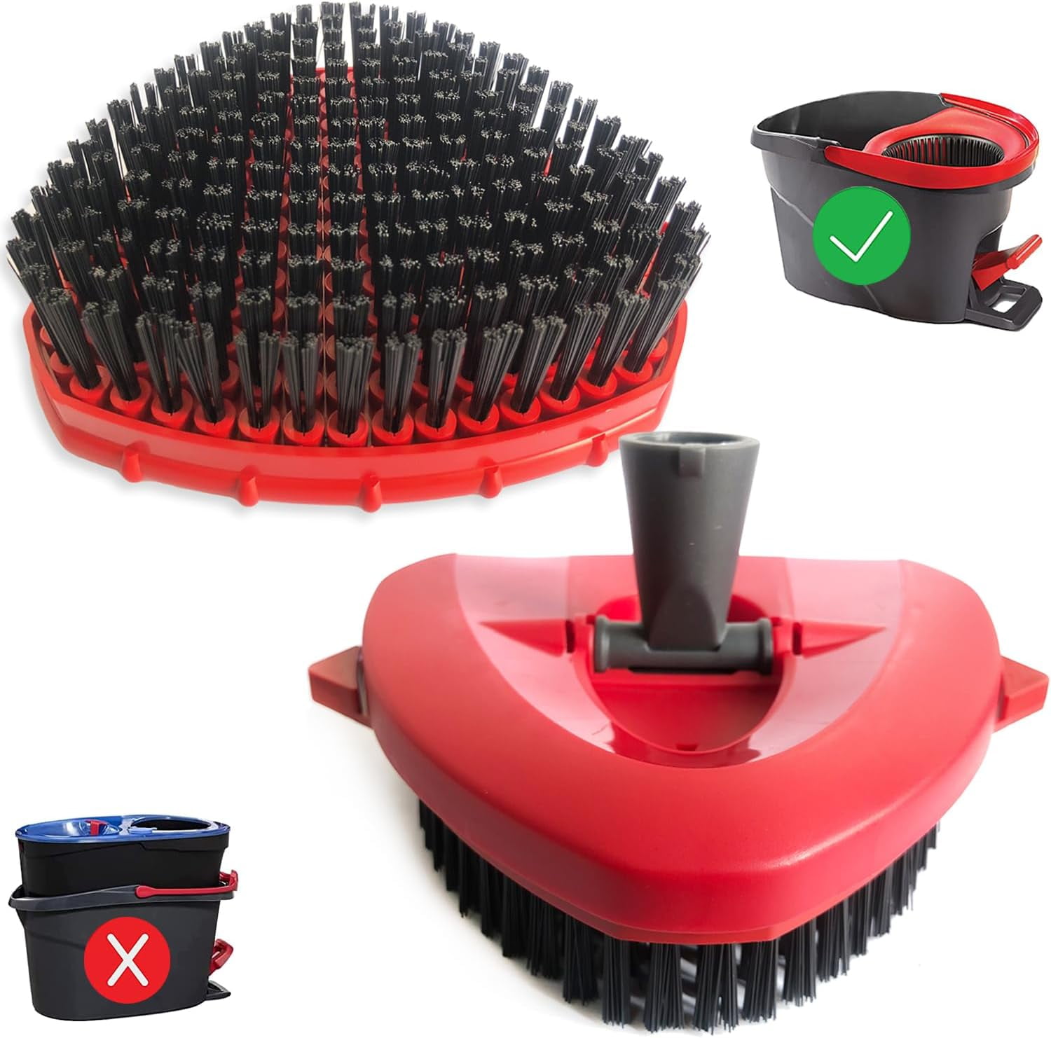 Spin Mop Scrub Brush Head Compatible with OCedar EasyWring 1 Tank ...