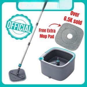 Spin Mop System: Dual compartments for clean/dirty water, built-in ...