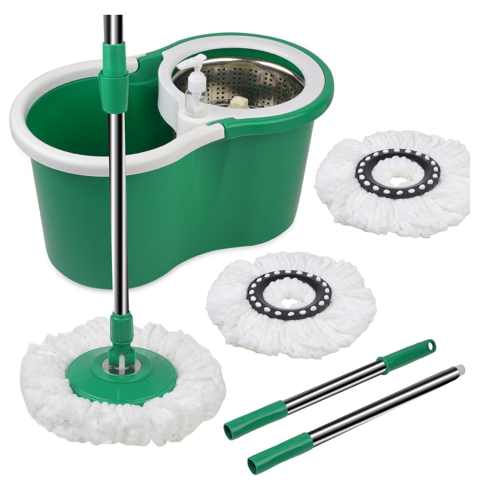 Spin Mop and Bucket, Mop and Bucket with Wringer Set 360° Spinning Mop ...