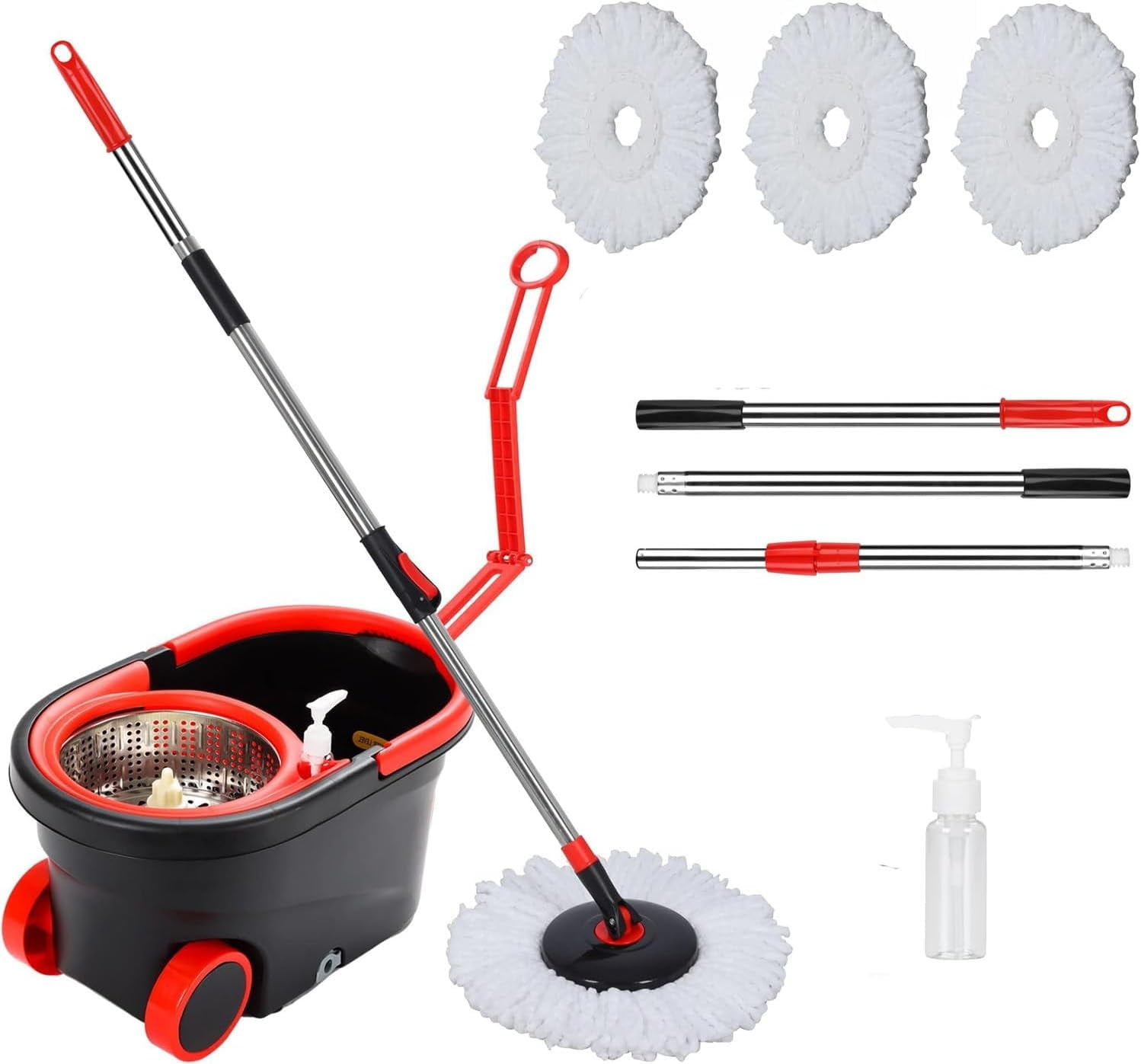 Spin Mop and Bucket Set, 360 Spin Mop and Bucket Stainless Steel,Floor ...