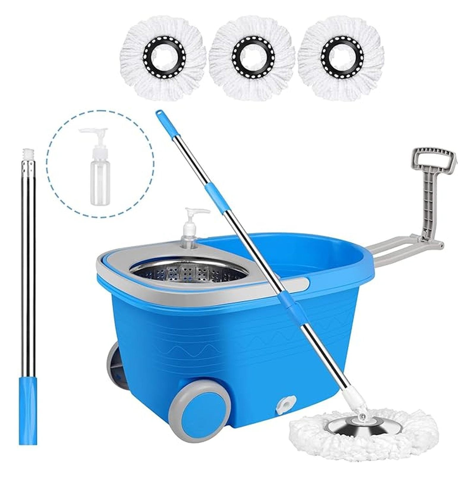 Spin Mop and Bucket Set, 360 Spin Mop and Bucket Stainless Steel,Floor ...
