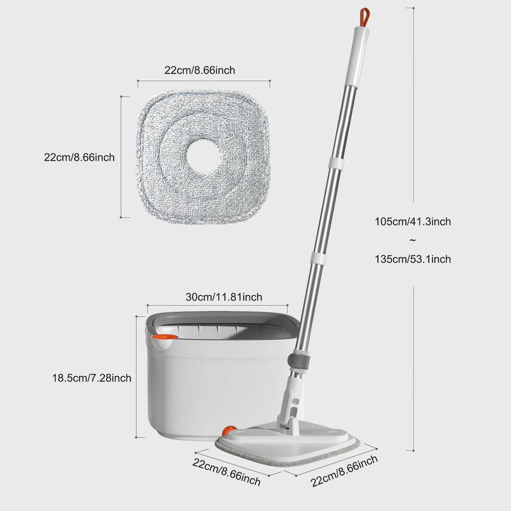 Spin Mop and Bucket System Includes Spin Mop Dual Compartment Mop ...