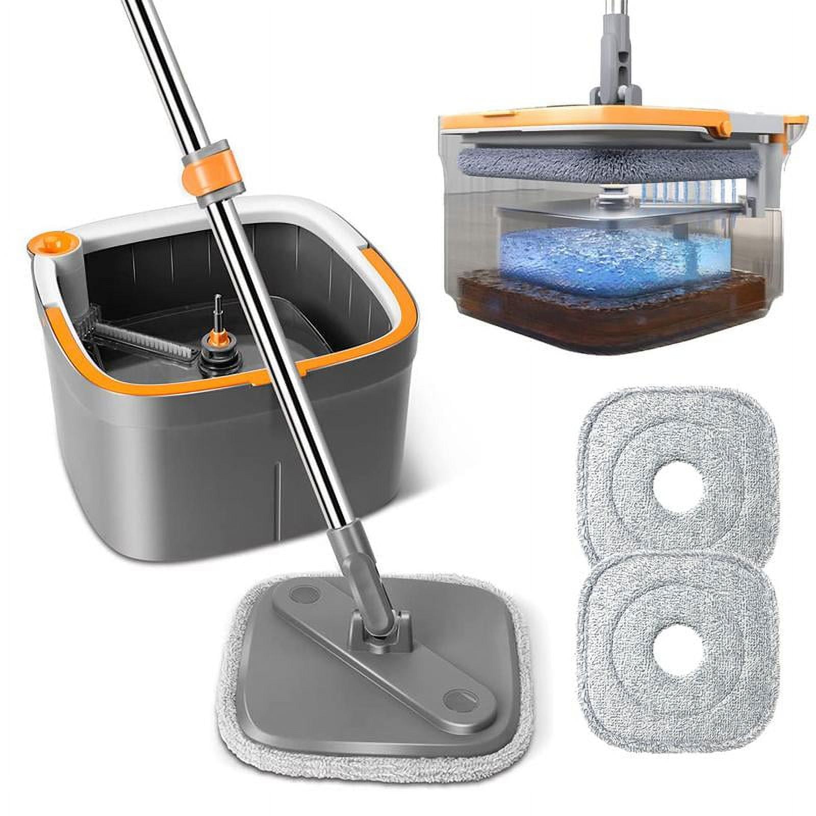 Spin Mop and Bucket System, Includes Spin Mop, Dual Compartment Mop ...