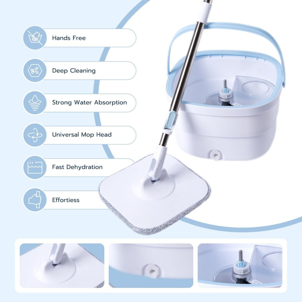 Spin Mop and Bucket System, with Dirty/Clean Water Separation System ...