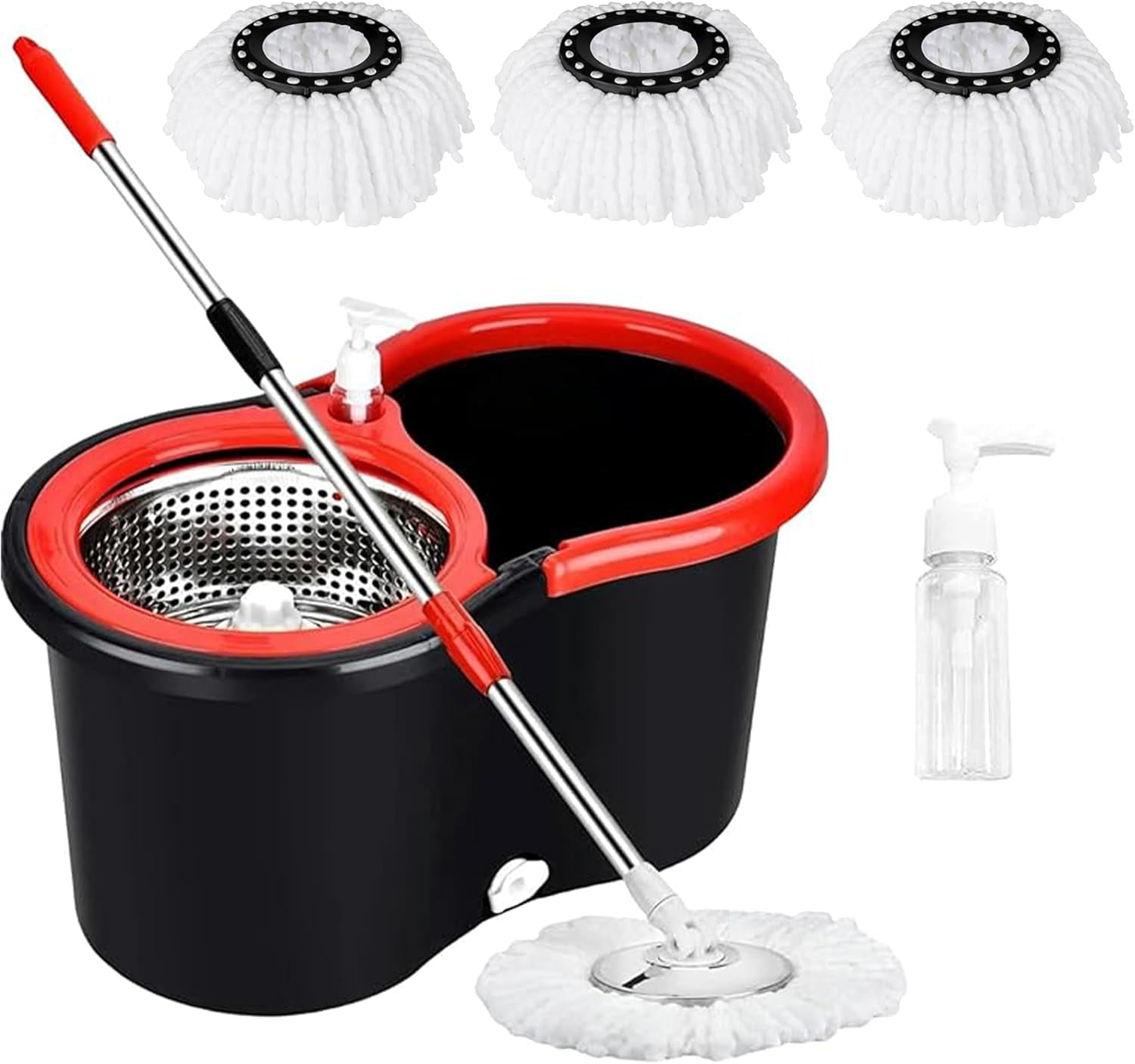 Spin Mop and Bucket with Wringer Set, 360 Spinning Mop Bucket System ...