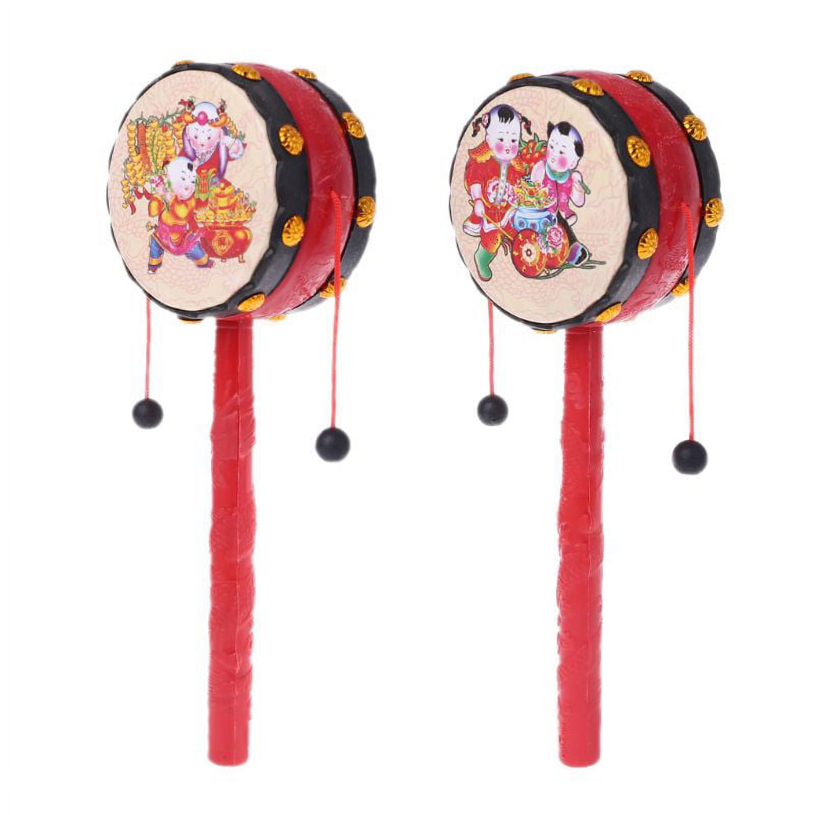 Spin Rattle Drum Monkey Drum Chinese Kid Toy Gift - Walmart Business ...