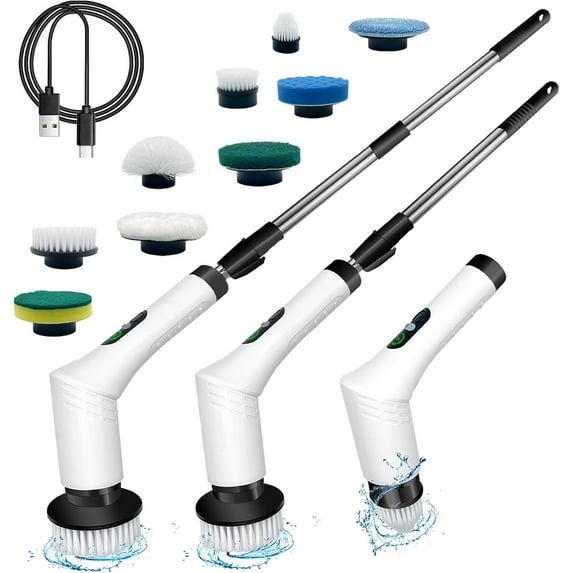 Spin Scrubber,9-In-1Multifunctional Cleaning Brush with Detachable ...