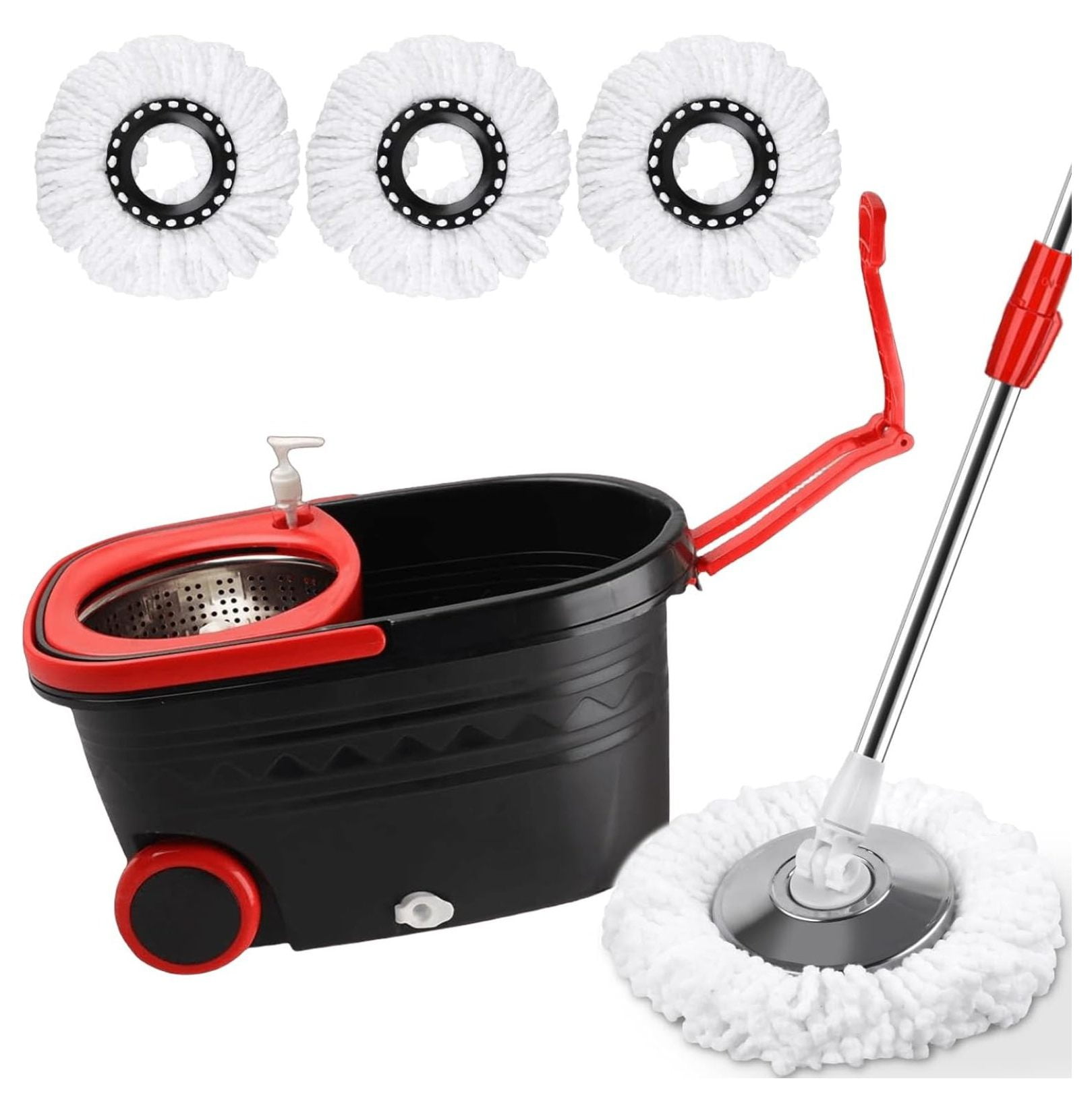 Spin mop and Bucket Set with Wringer - 360° Rotating Mop Bucket Floor ...