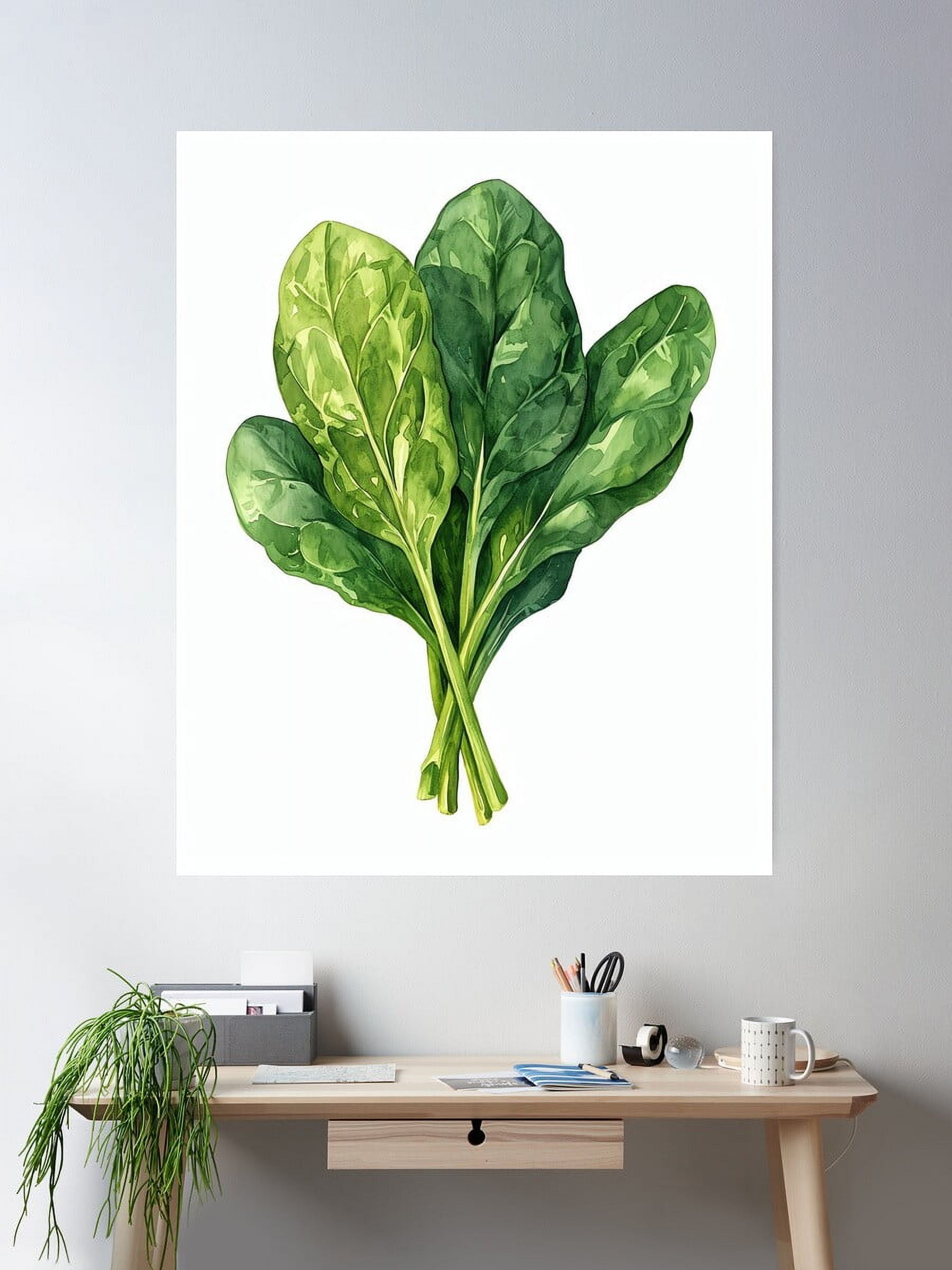Spinach - Fruits And Vegetables Kitchen Poster - Kitchen Art - Kitchen ...