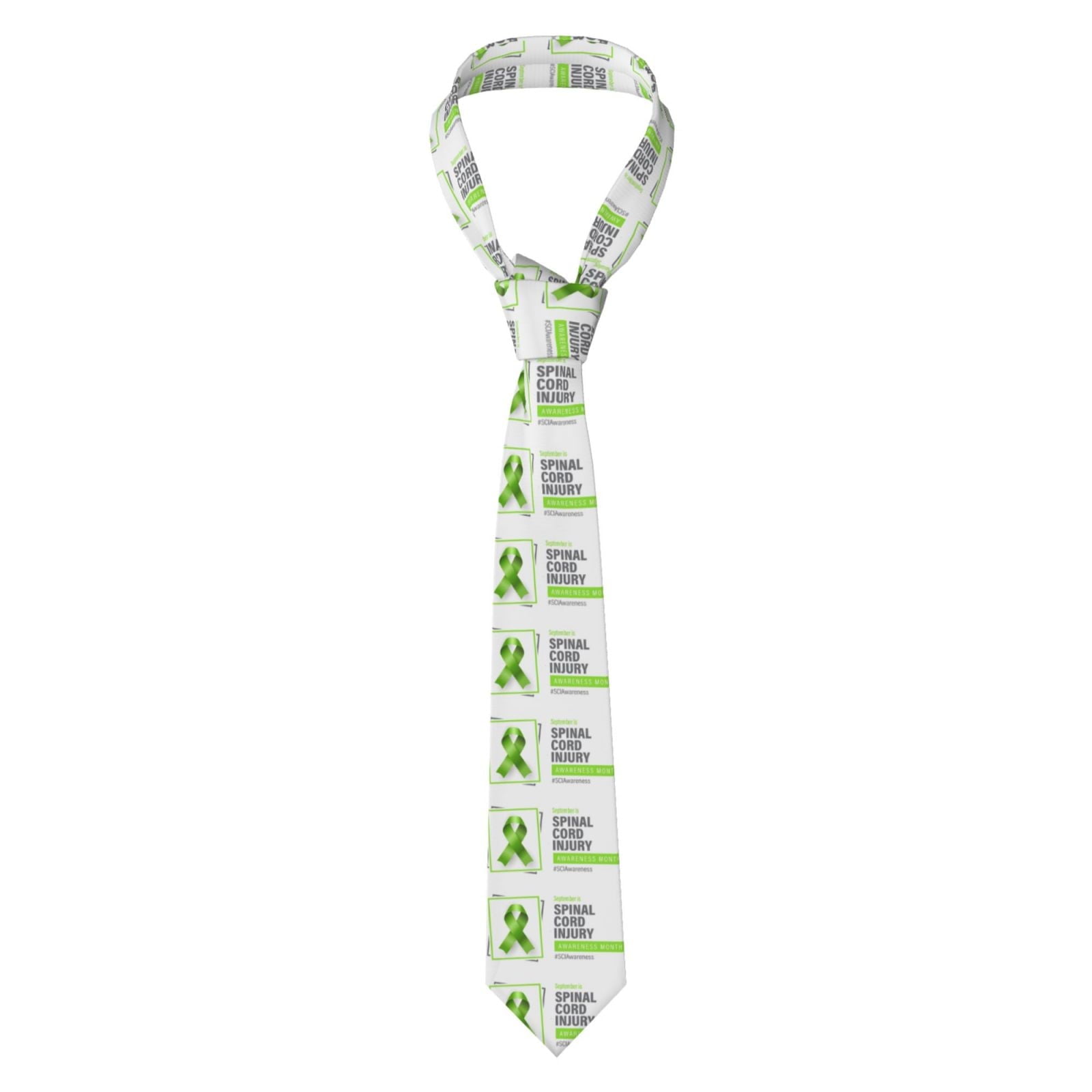 Spinal Cord Injury Awareness Month Green Ribbon Silk Ties For Men ...