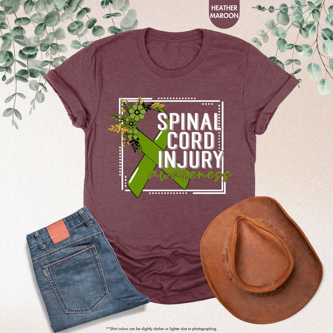 Spinal Cord Injury Awareness Shirt, Floral Spinal Cord Injury Fighter ...