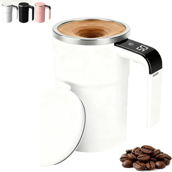 Spinbrew Mug – Self-Stirring Magnetic Coffee Cup with Temp Display ...