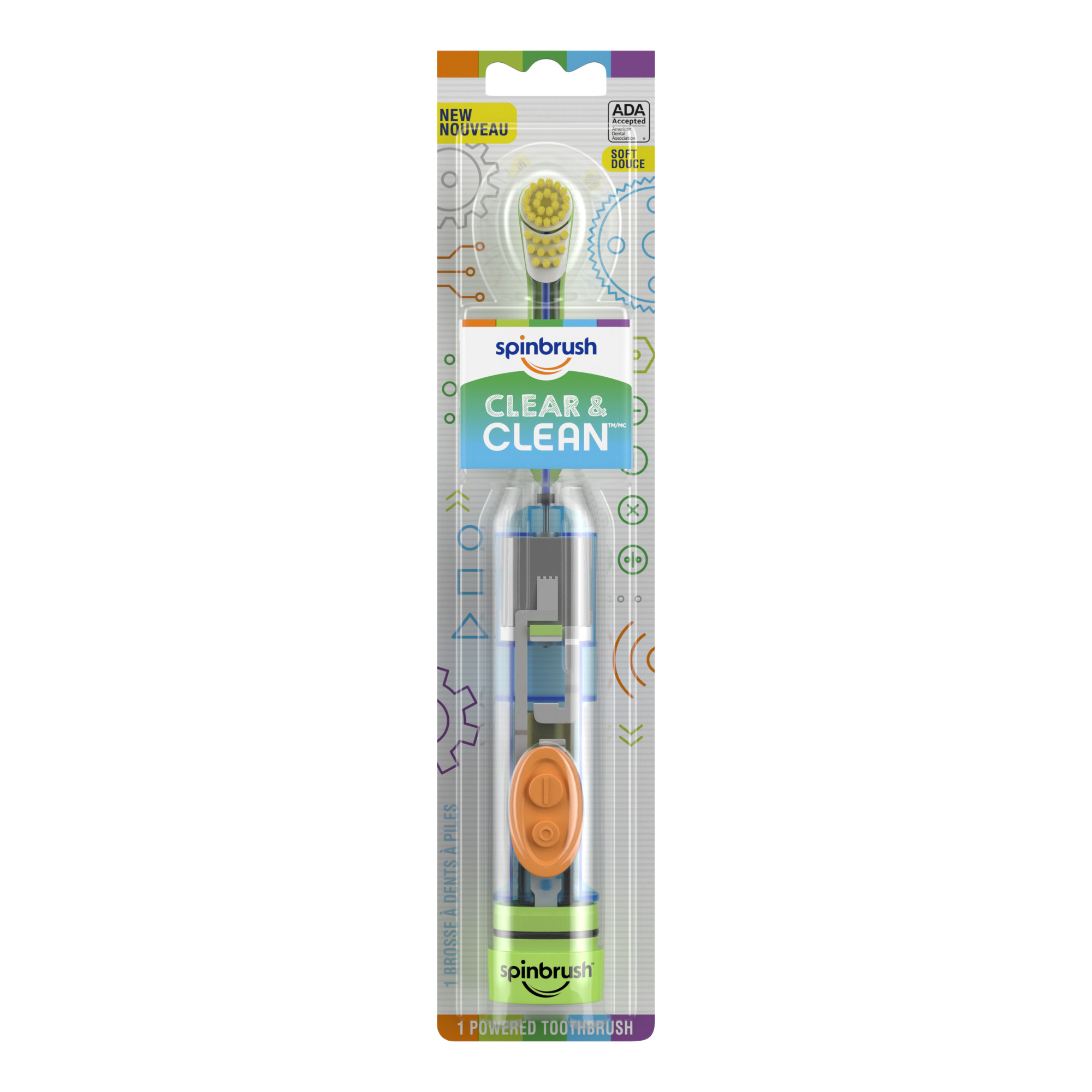 Spinbrush Clear & Clean Kids Toothbrush, Battery-Powered Electric ...