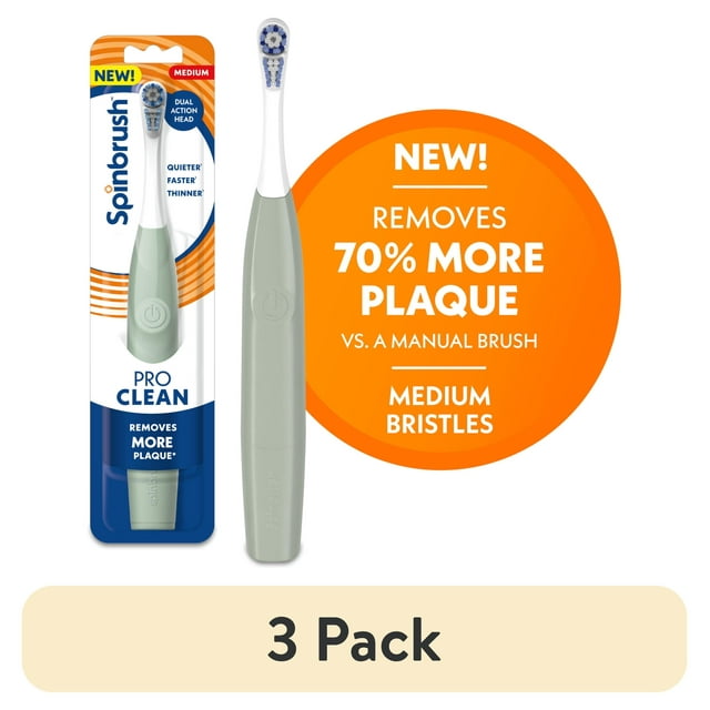 (3 pack) Spinbrush NEW PRO CLEAN Battery Powered Electric Toothbrush ...