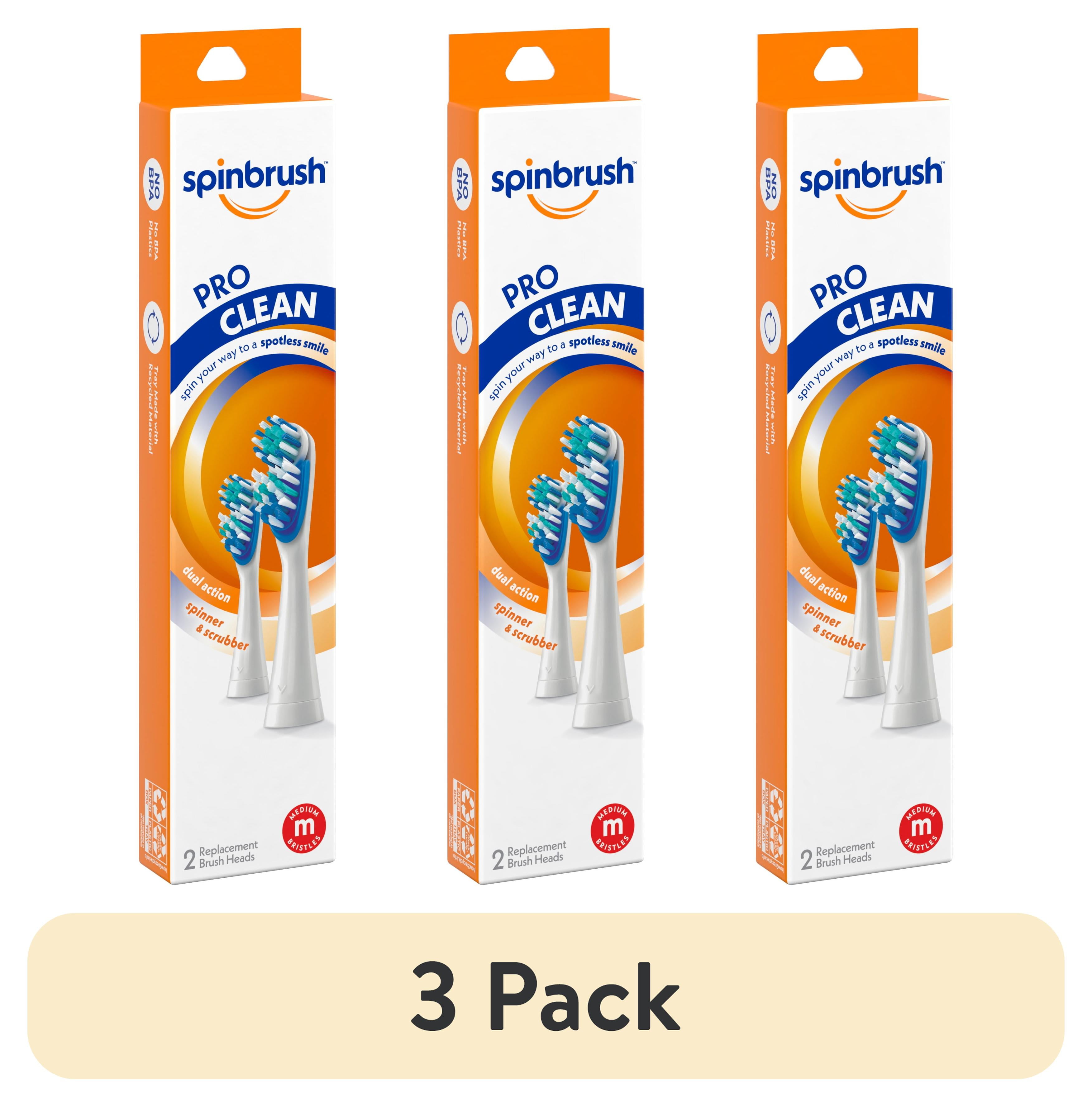 (3 pack) Spinbrush PRO CLEAN Refill, Medium Bristles, Includes 2 ...