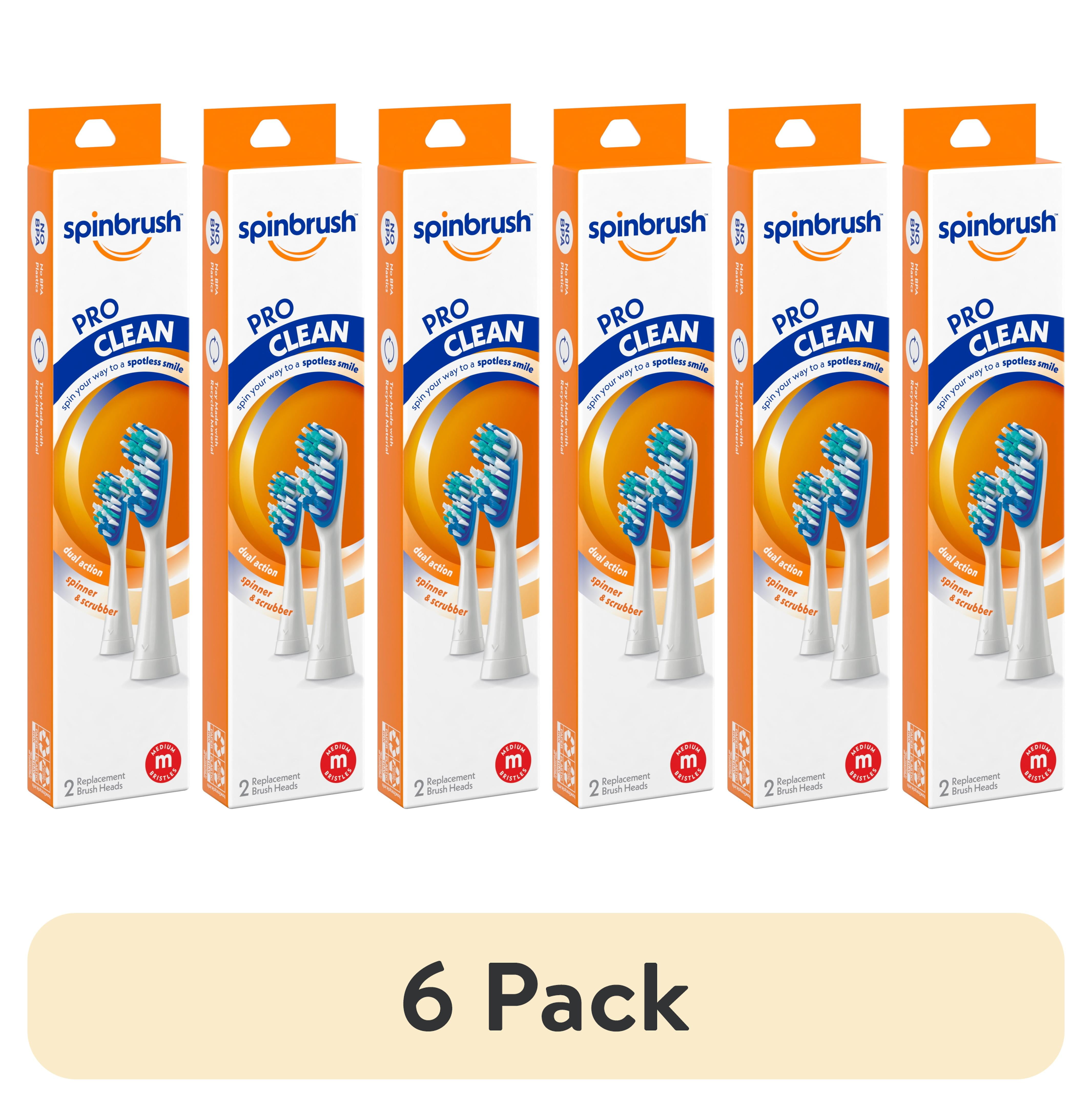 (6 pack) Spinbrush PRO CLEAN Refill, Medium Bristles, Includes 2 ...
