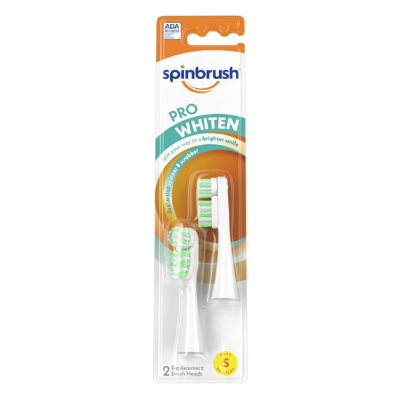 Spinbrush PRO WHITEN Soft Bristle Toothbrush, 2 Replacement Heads for ...