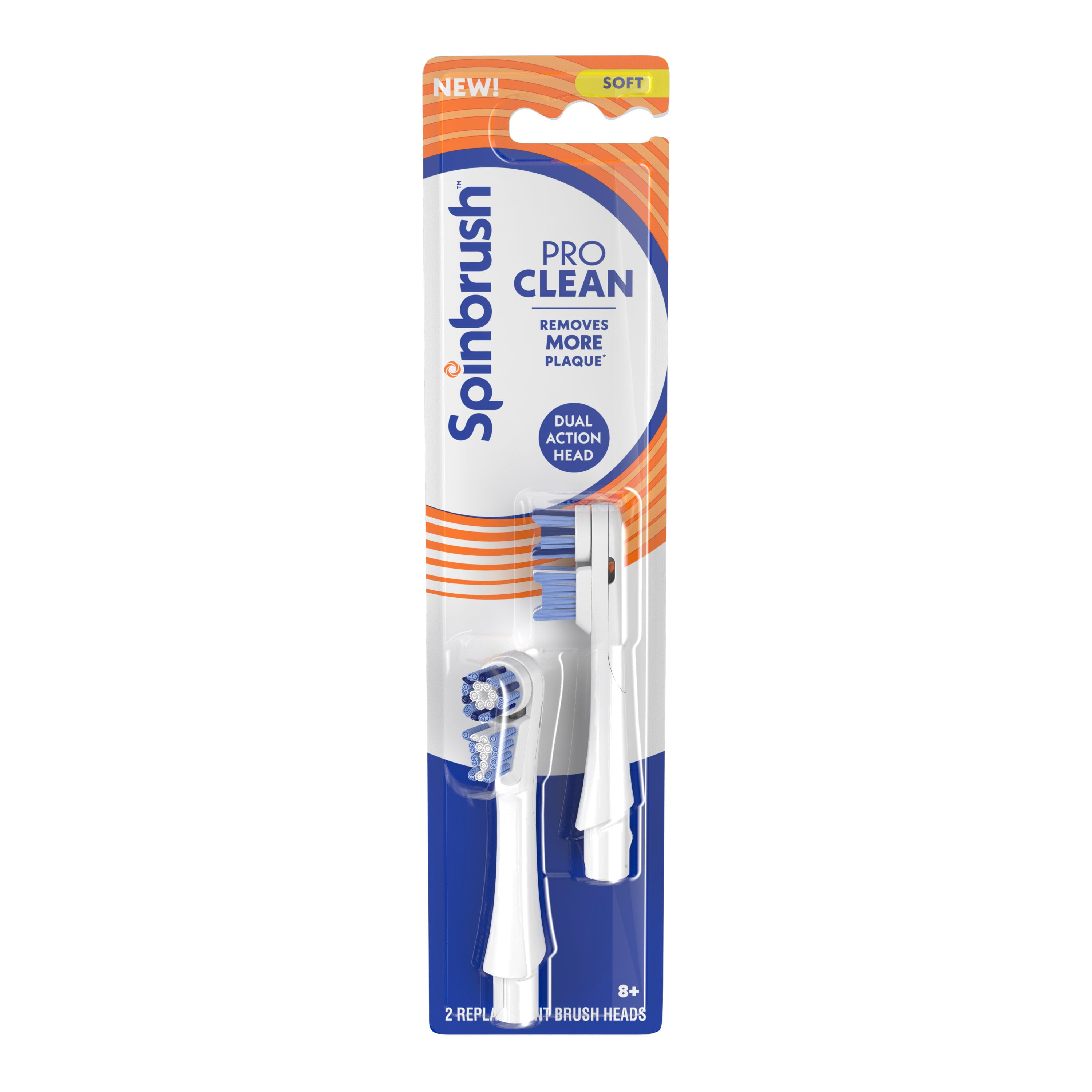 Spinbrush Pro Clean Soft Refill Head 2 Count - 2 ct (Packaging May Vary ...