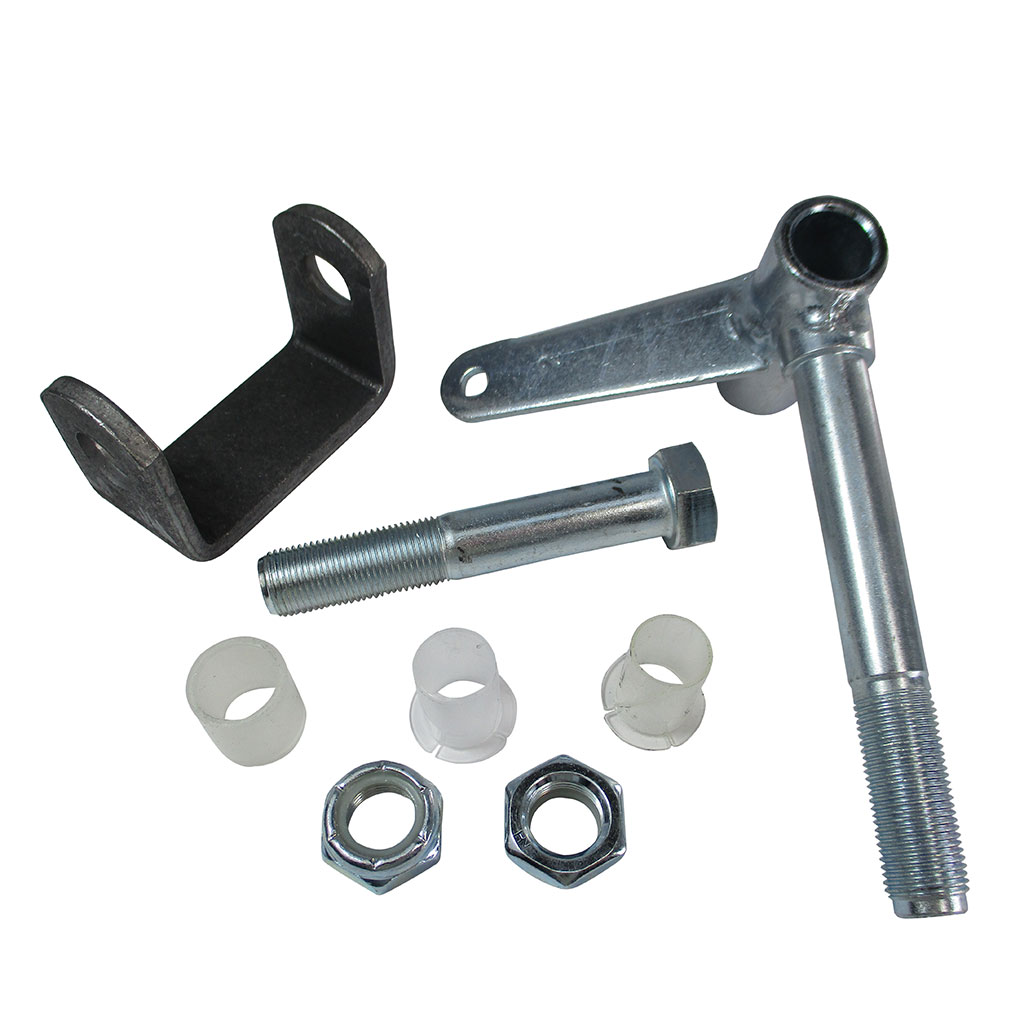 Spindle & Bracket Set, 5/8-18 Axle X 4-1/2" Length, 5/8" Kingpin, Side ...