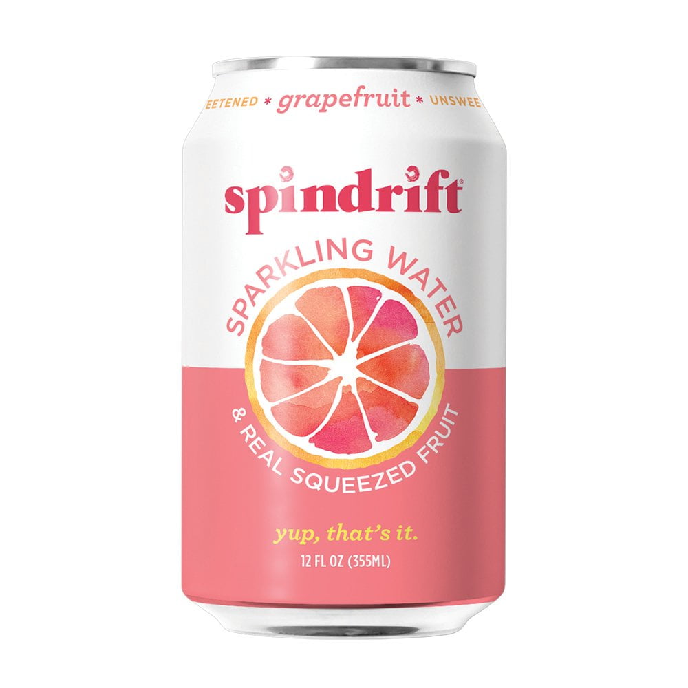 Spindrift Grapefruit Flavored Sparkling Water, Real Squeezed Fruit, 12 fl oz, Pack of 8 ...