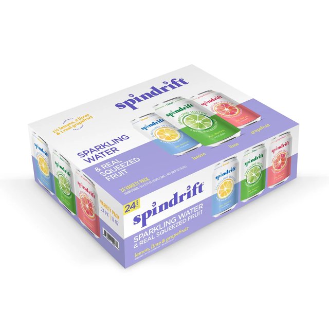 Spindrift Fizzy Fruit-Flavored Beverages, Real Squeezed Variety Pack ...