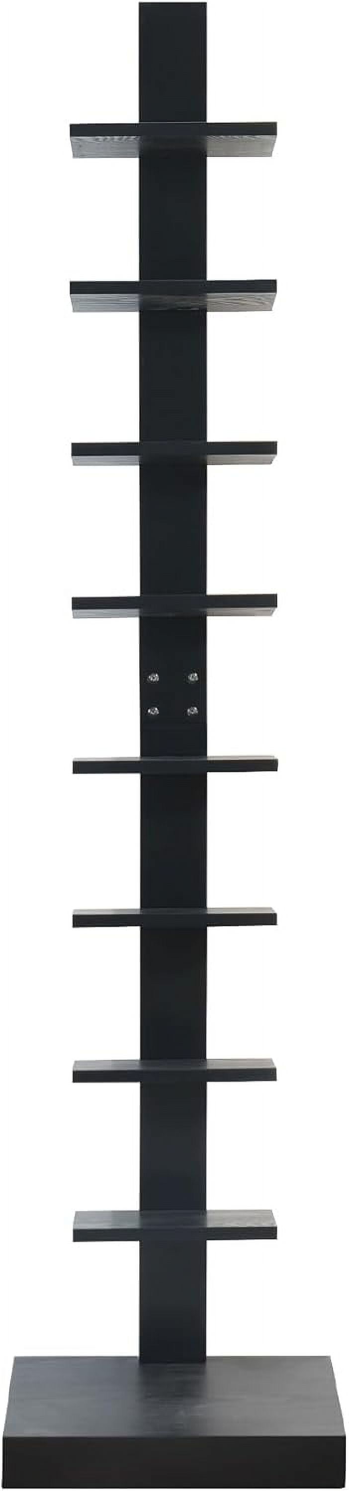 Spine, Bookshelf for Small Spaces, Standing Shelves (Black), 8-Tier ...