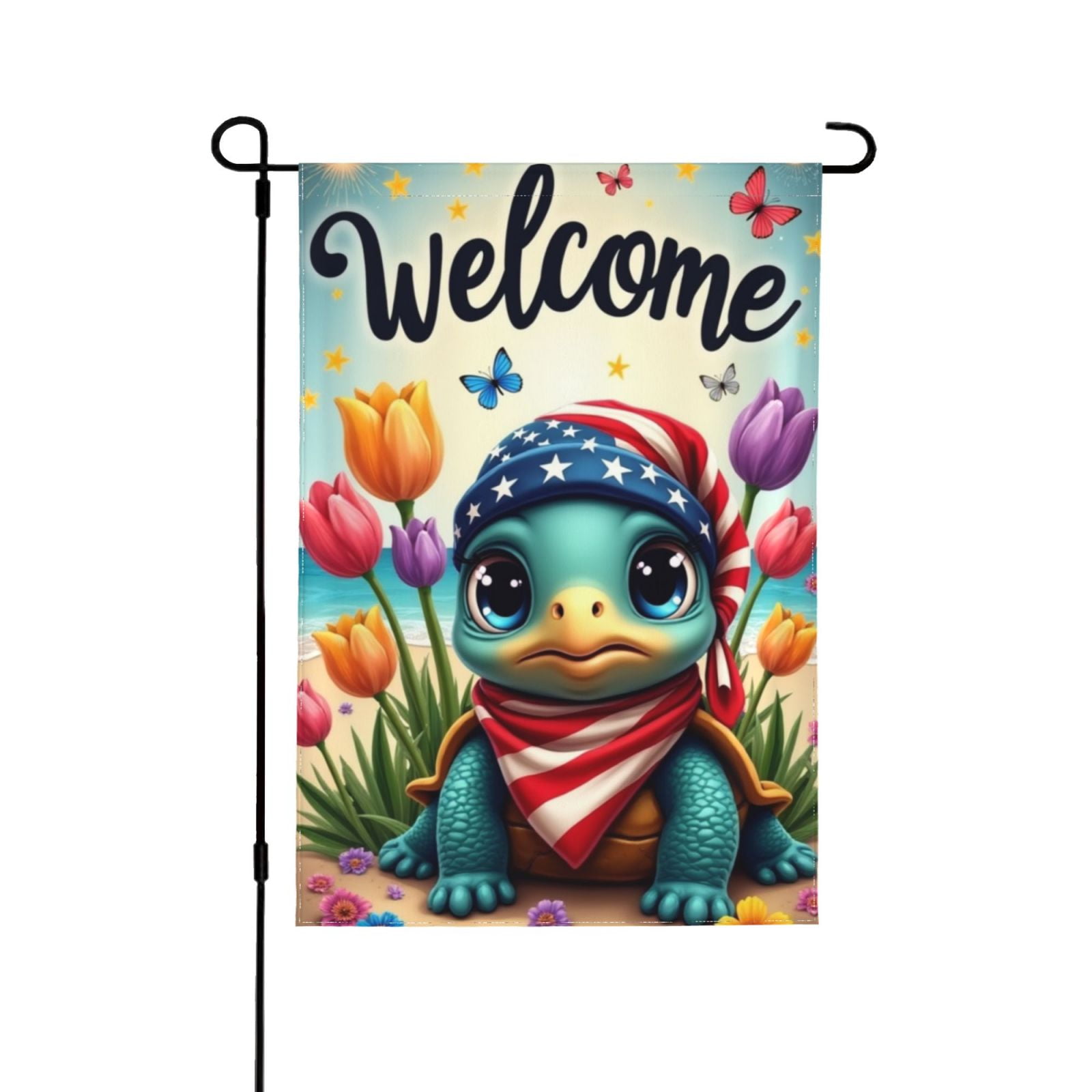 Sping Beach Sea Turtle Garden Flag 12X18 Vertical Double Cute Baby Sea ...
