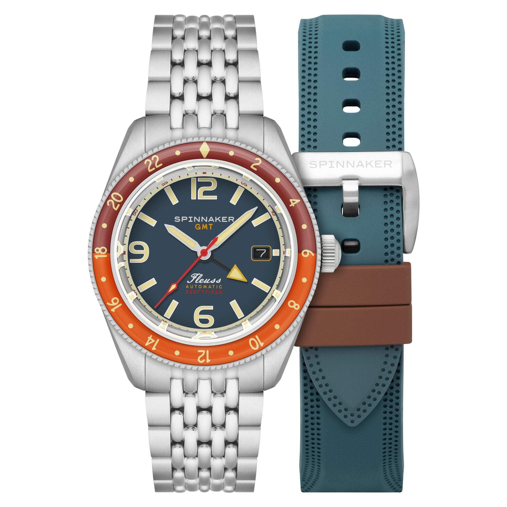 Spinnaker Fleuss GMT Automatic Dark Cerulean Blue - Walmart.com