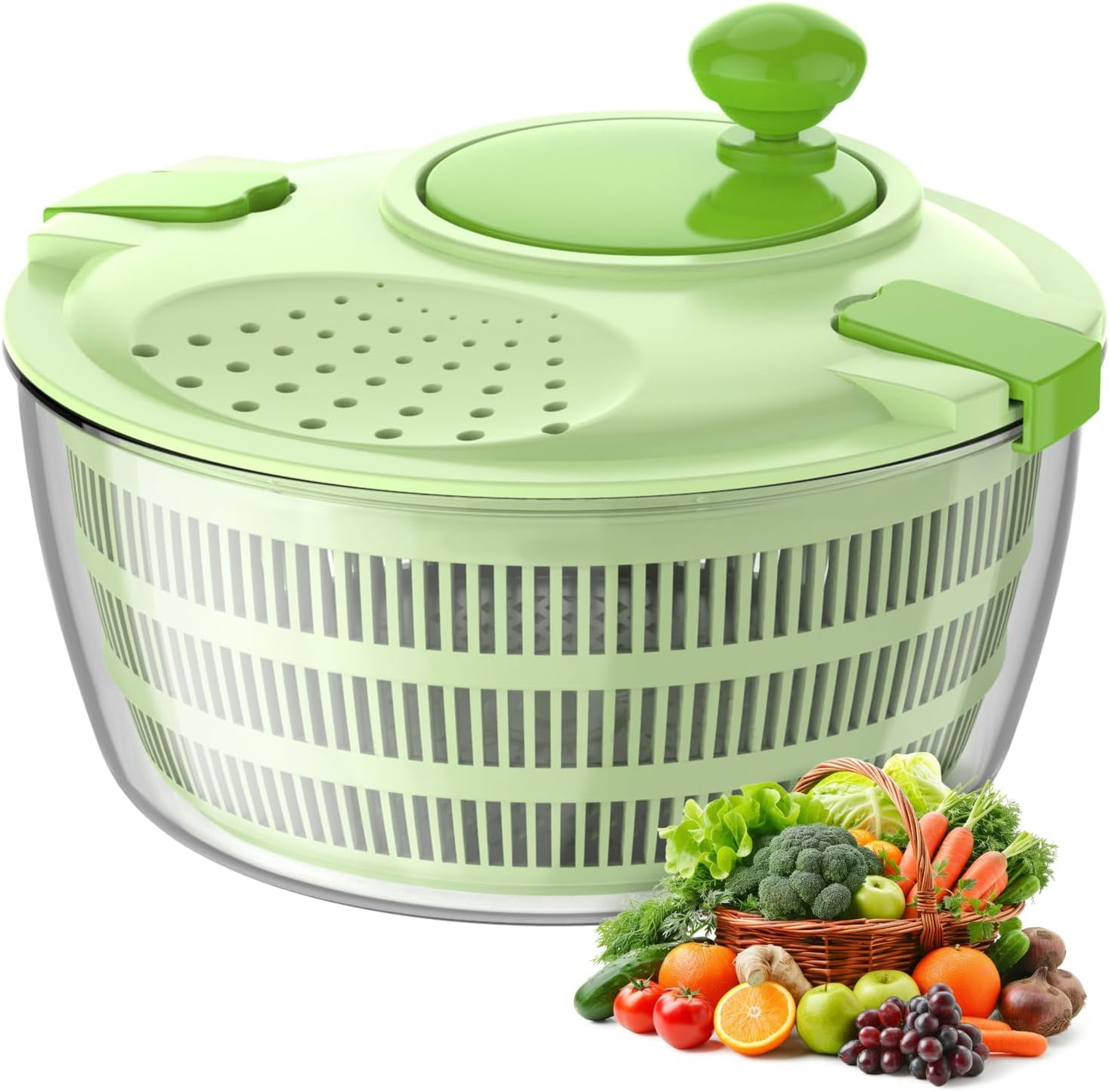 Spinner Lettuce Spinner 4.4 QT Fruit and Vegetable Washer with Bowl and ...