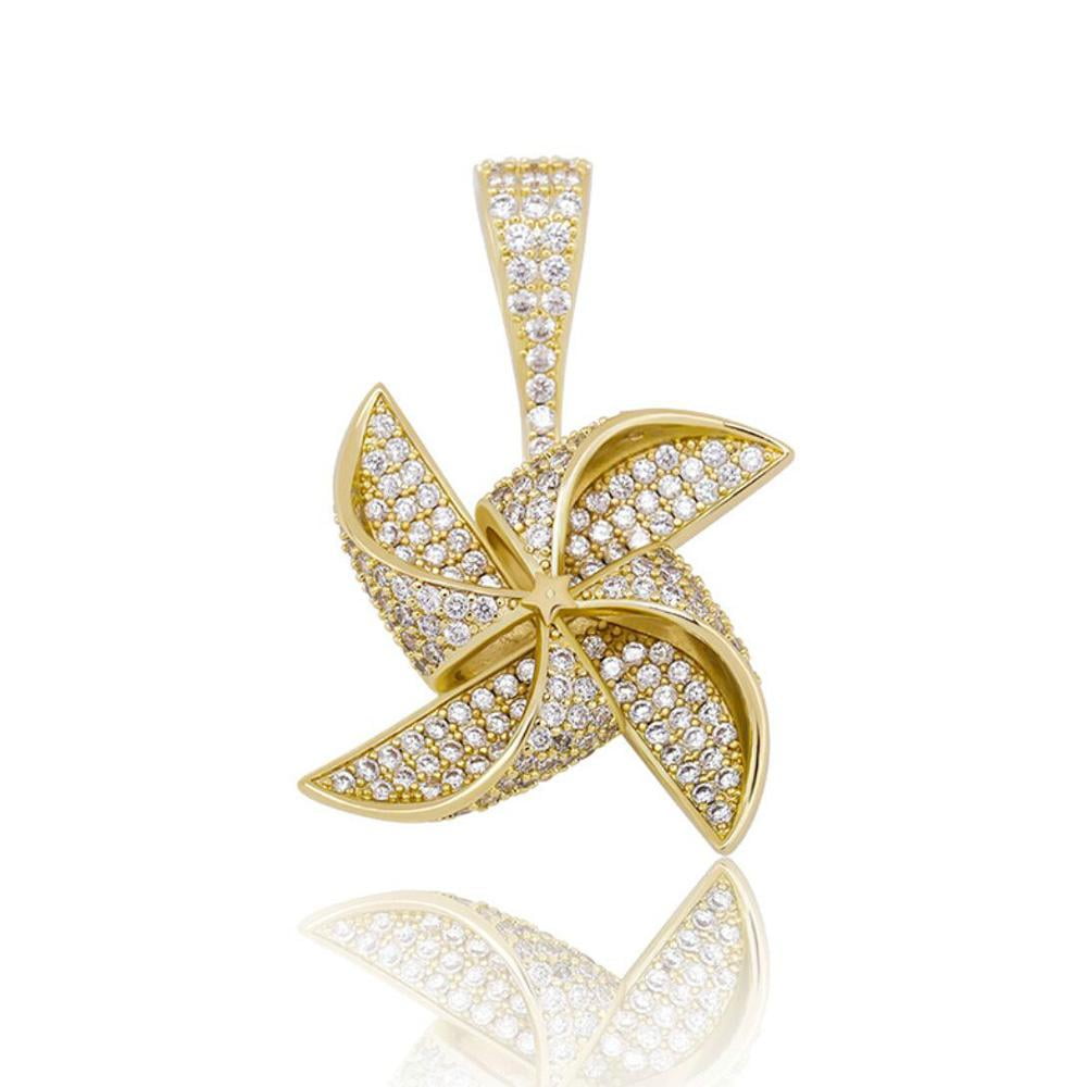 Spinner Pinwheel Iced Out Hip Hop Pendant - Walmart.com