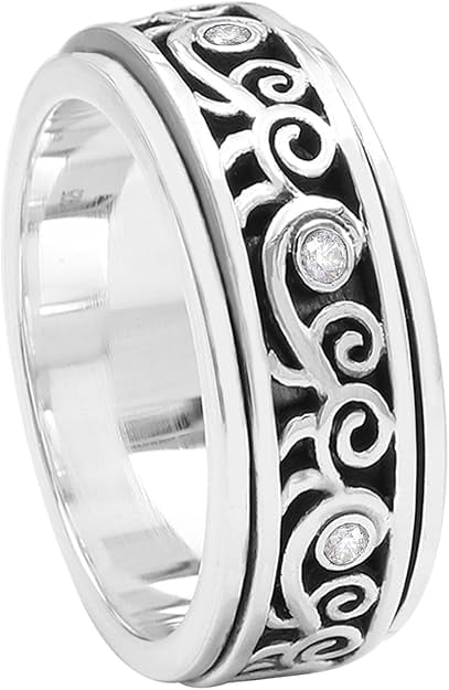 Spinner Ring 925 Sterling Silver Swarovski Crystal Brand Ring for Women ...