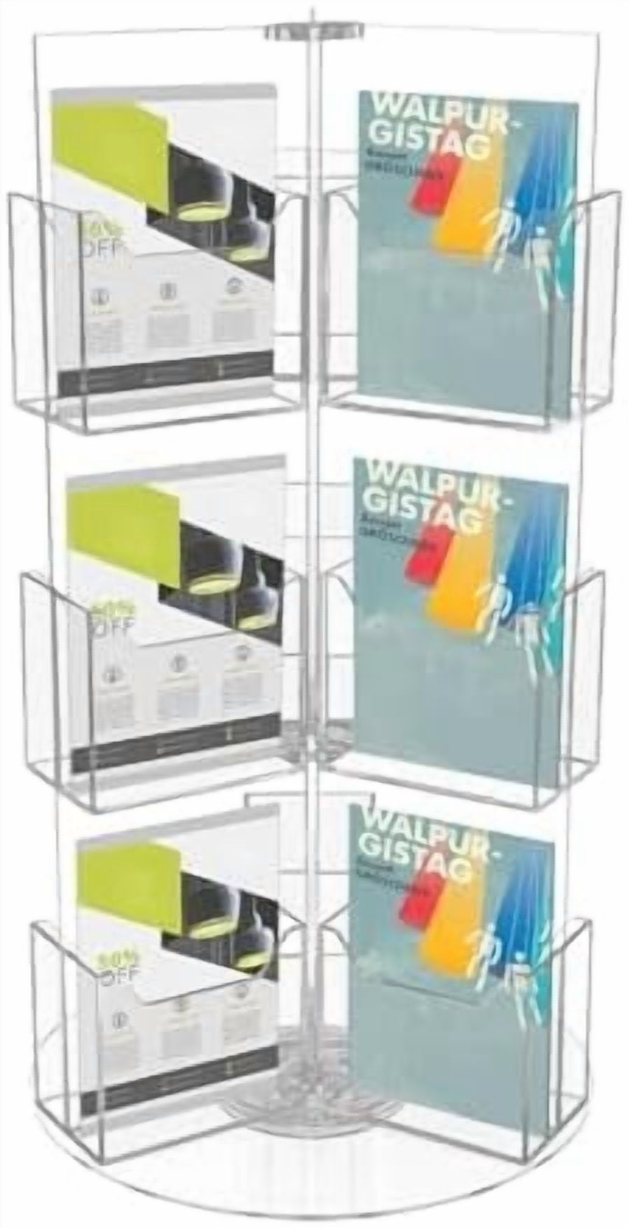 Spinning Acrylic Brochure Holder 19.8in Tall Acrylic Clear Brochure ...