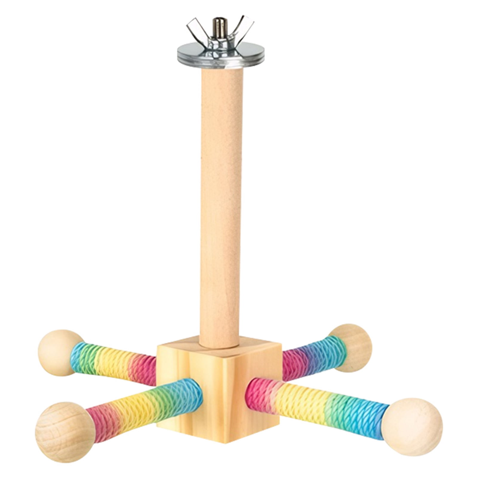 Spinning Birds Stand Perch Toy 360-degree Rotating Wooden Interactive ...