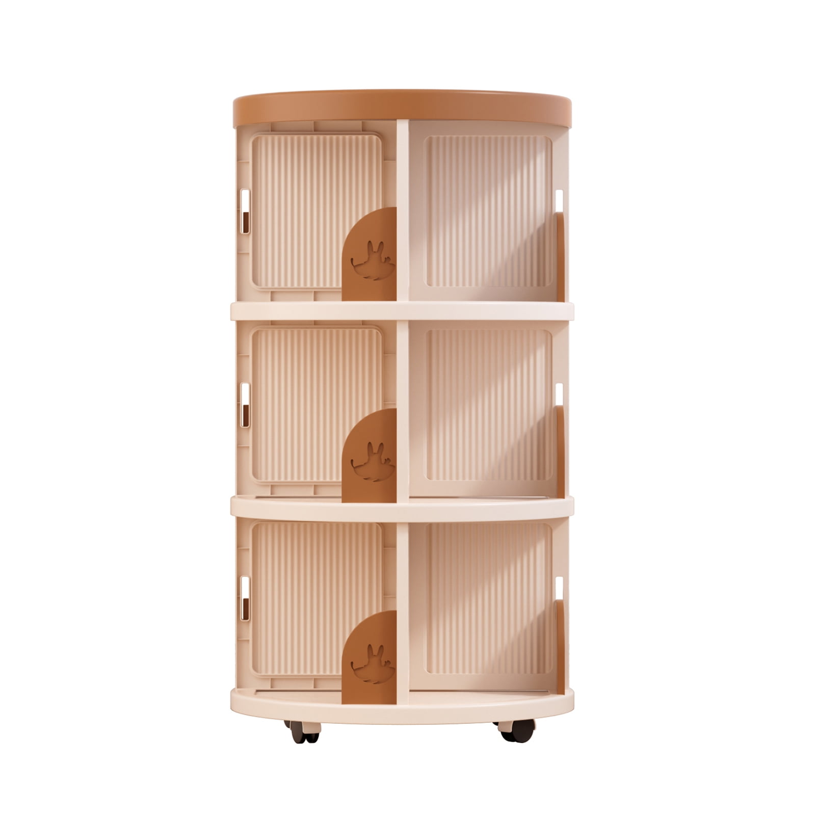 Spinning Bookshelf, 360 Display Floor Standing Bookcase, 3 Tier Floor ...