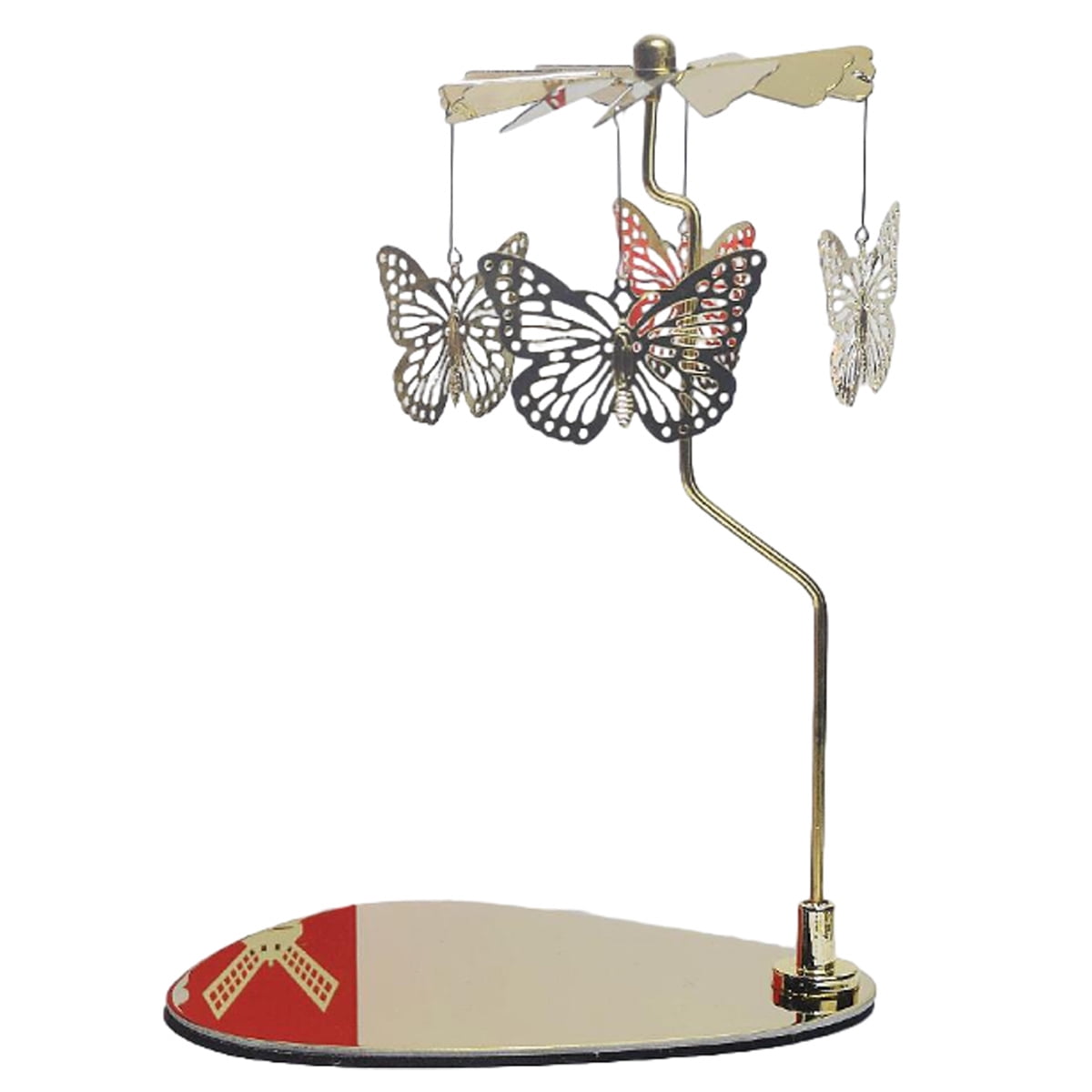 Spinning Candle Holder, Stainless Steel Magnetic Tray Golden Rotating ...