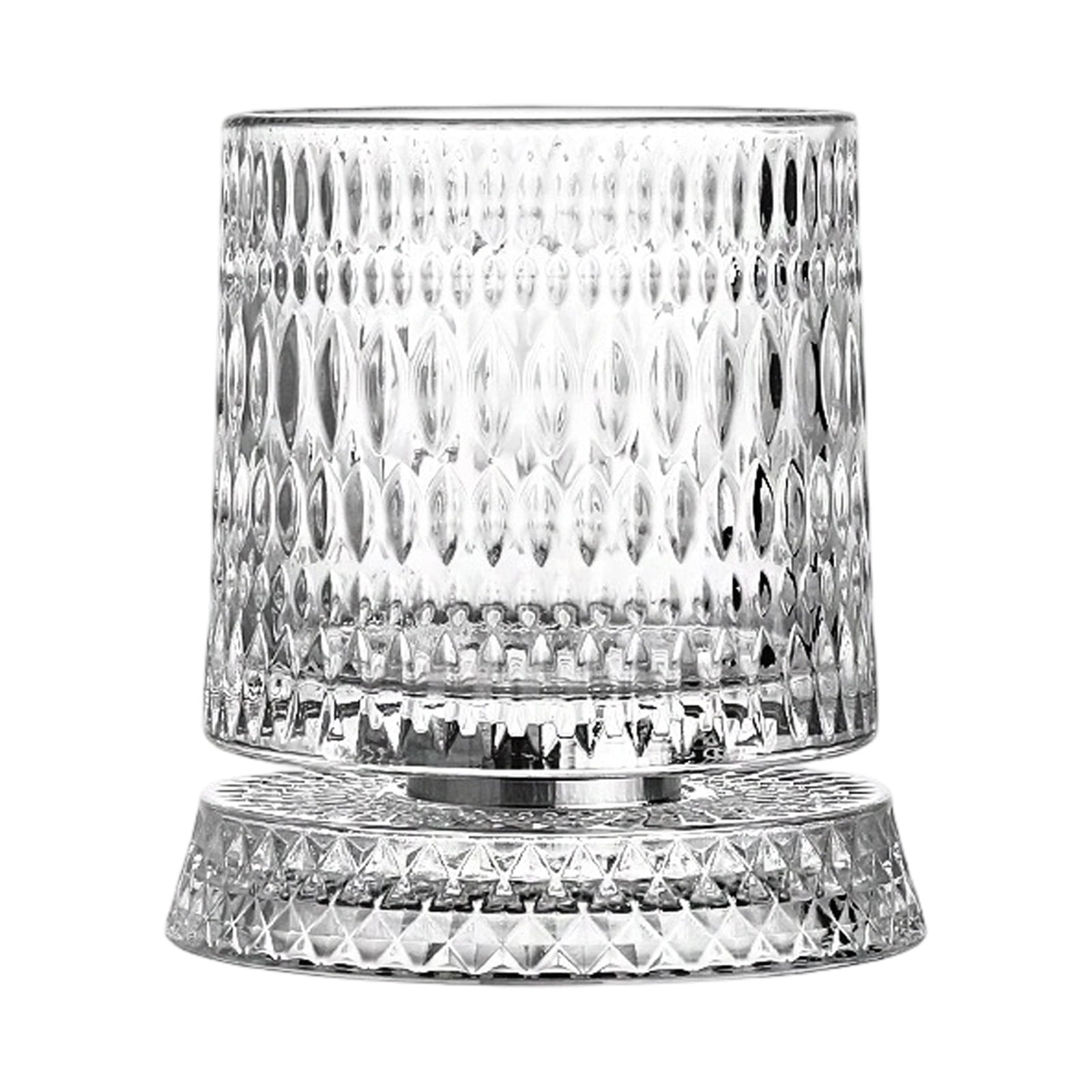 Spinning Crystal Whiskey Glass 360 Rotating Wine Glass Elegant Cut ...