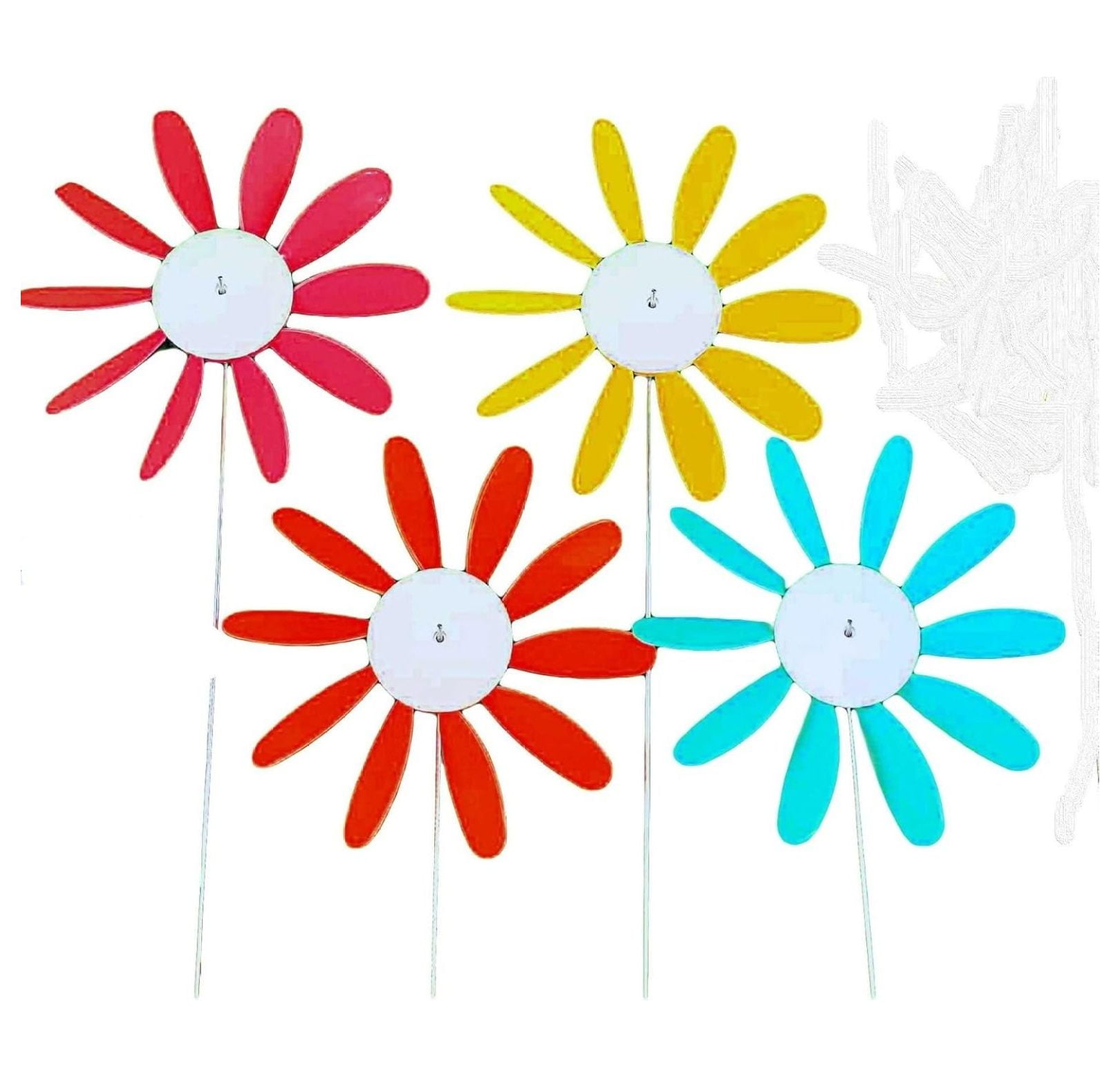 Spinning Daisies (Pack of 4) Beloit Plastics 12 inch Dia. Random Color ...
