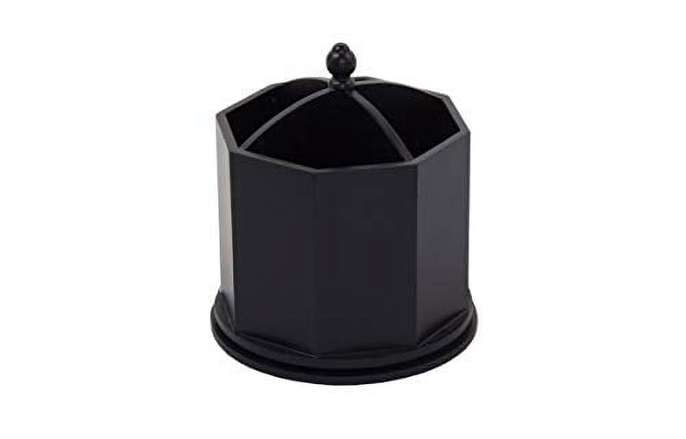 Spinning Desktop Organizer – Black 4 Compartment Rotating Mail and ...