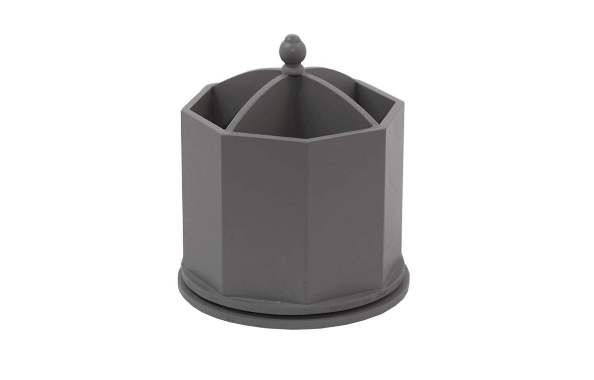 Spinning Desktop Organizer – Gray 4 Compartment Rotating Mail and ...