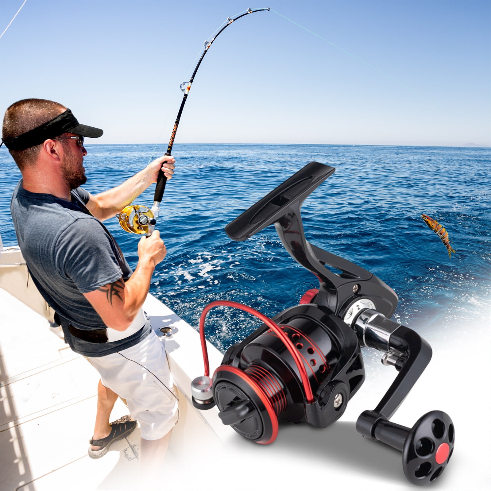 Spinning Fishing Reel, Backlash-Free Bearings, Heavy Duty Long Cast ...