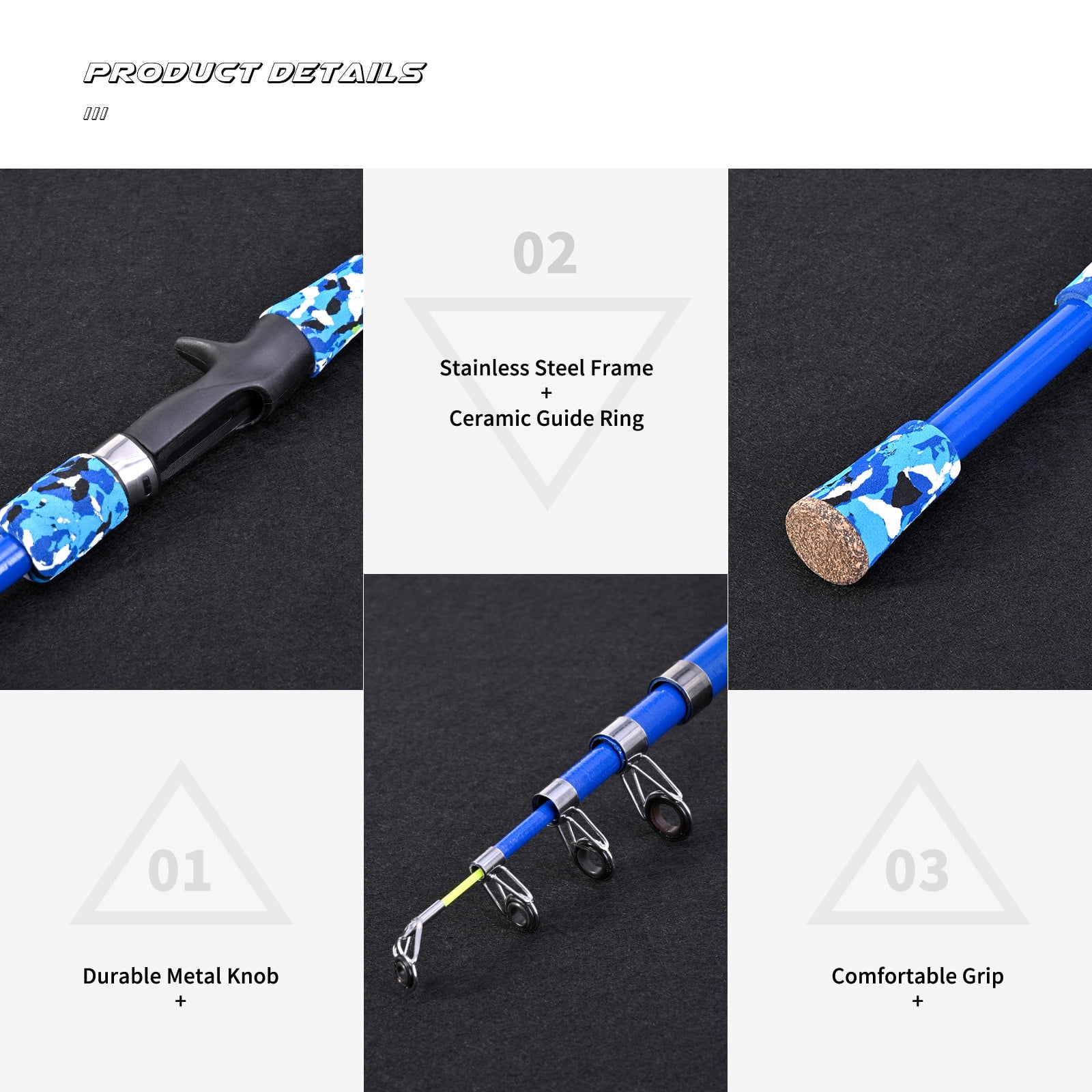 Spinning Rod,Poles Kids Pole Rod Saltwater 5-12 And Reel Combo Children ...