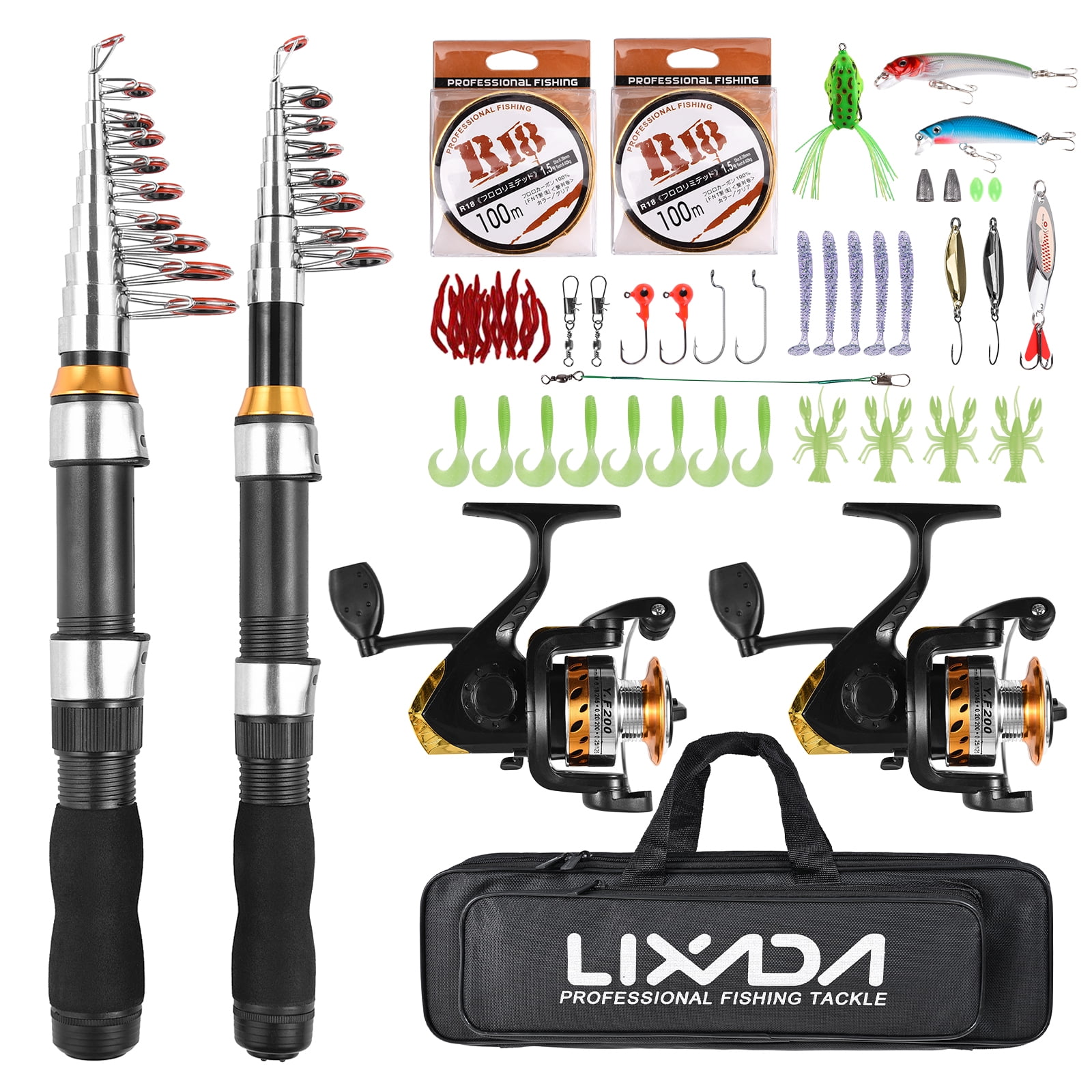 Spinning Rod kit,1.9m Professional With Drop Set(complete Kit With Soft ...