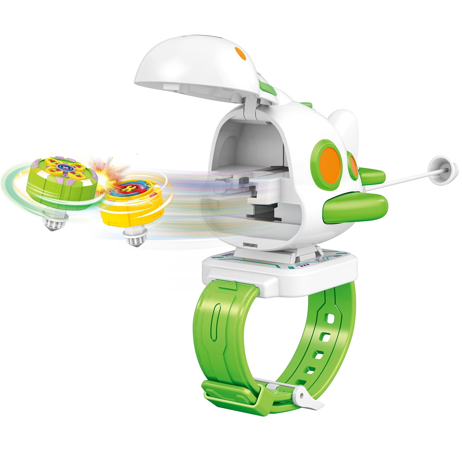 Spinning Tops Battle Set with Airplane Launcher – Wearable Watch Design ...