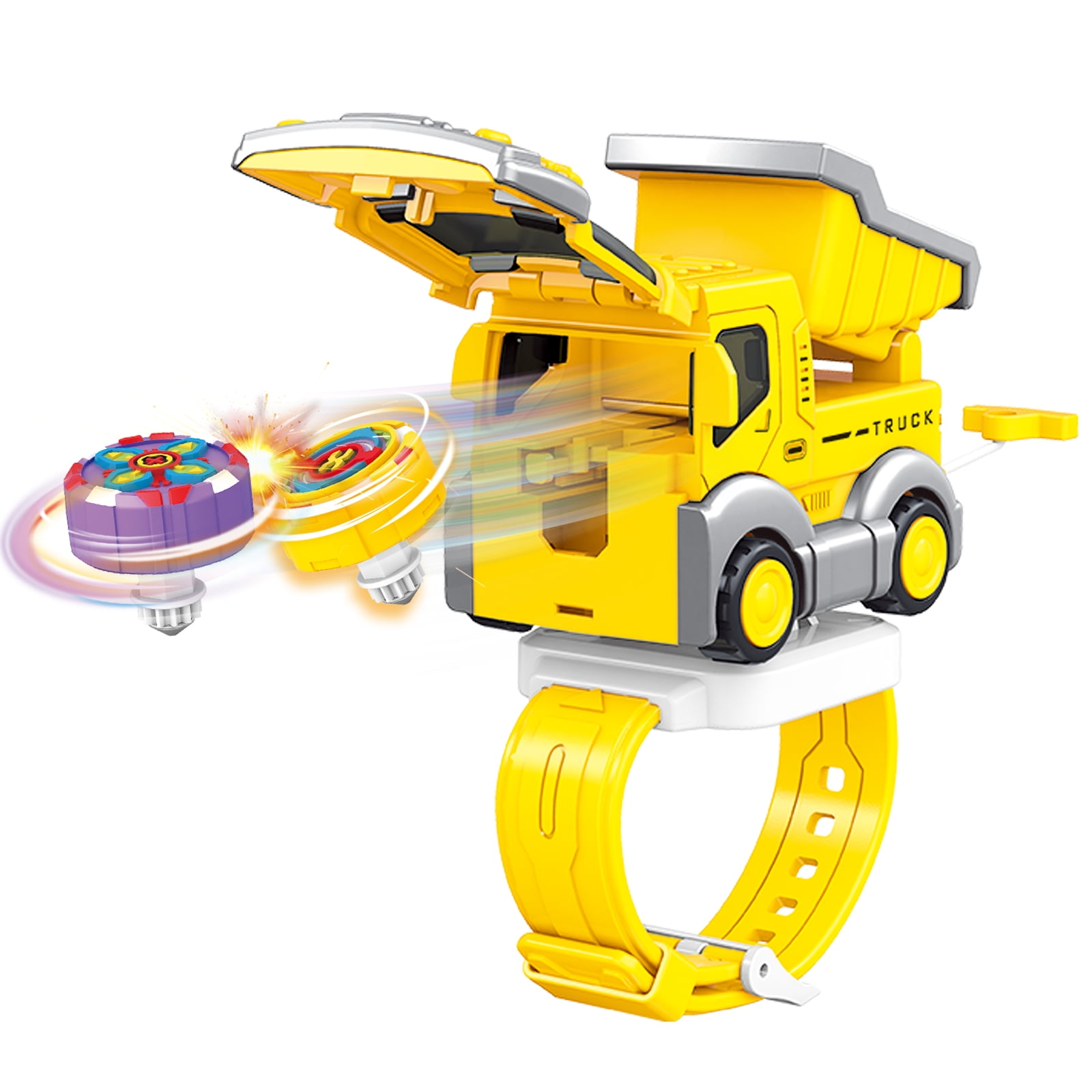 Spinning Tops Battle Set with Dump-truck Launcher – Wearable Watch ...