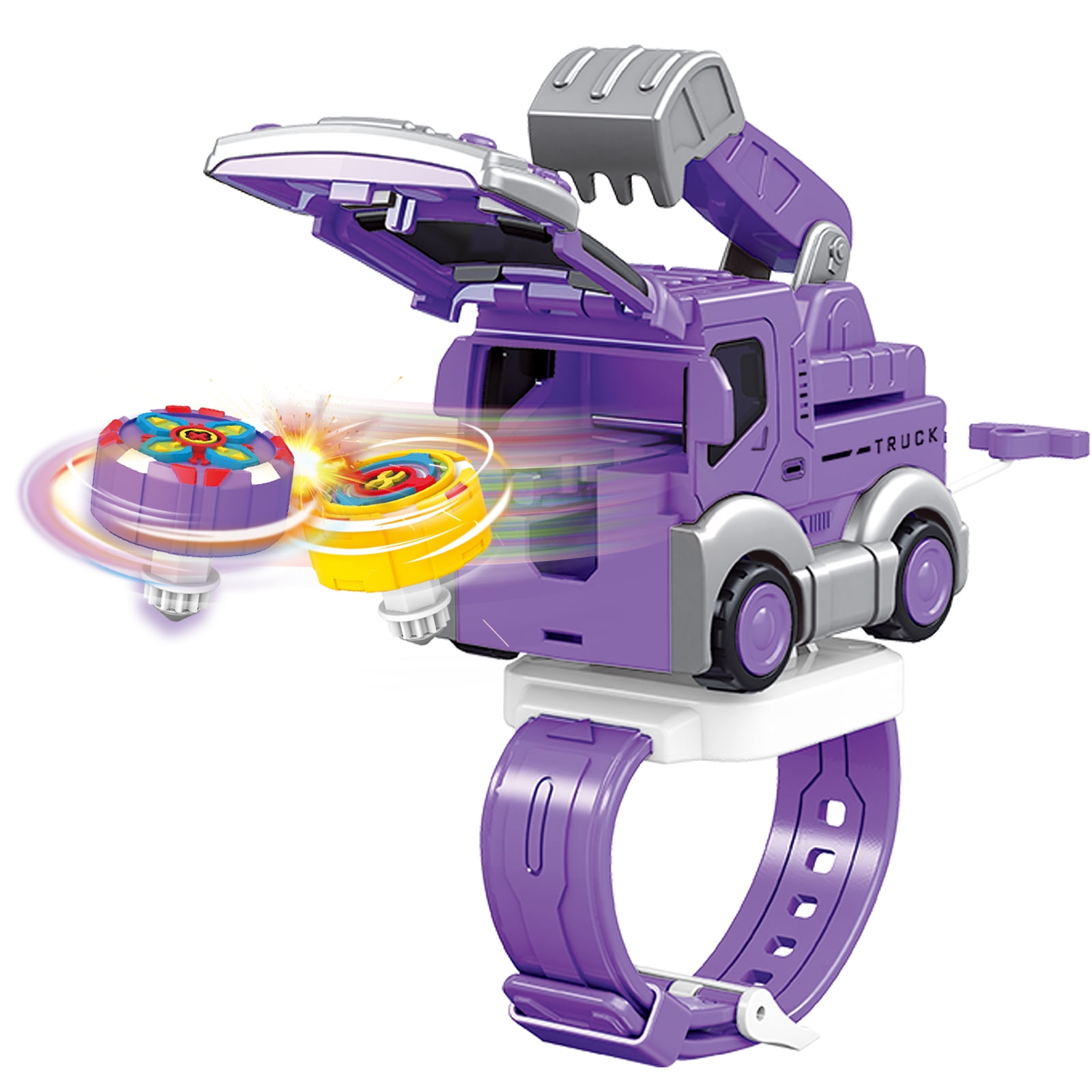 Spinning Tops Battle Set with Excavator Launcher – Wearable Watch ...